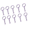 Pack Of 10 Mixed Color Metal Key Rings with Chains and Clasps for ...