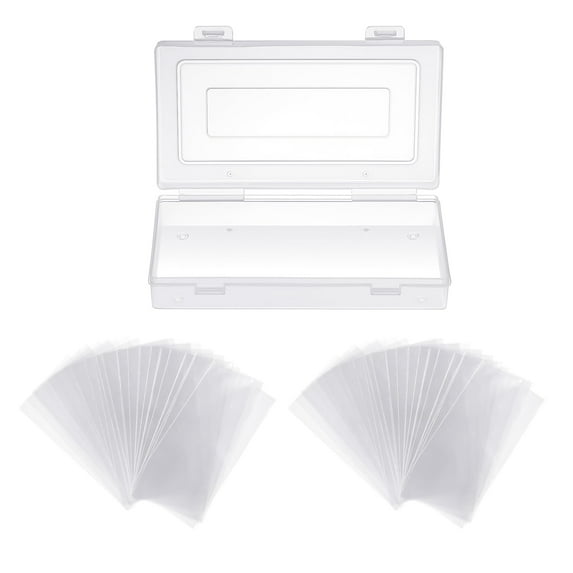 Pack Of 100 Clear Money Sleeves Currency Holder with Storage Case For ...