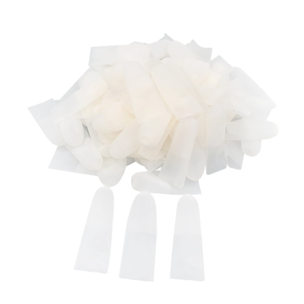 Pack Of 100 Frosted Latex Fingertip Covers Finger Cots For Safe ...