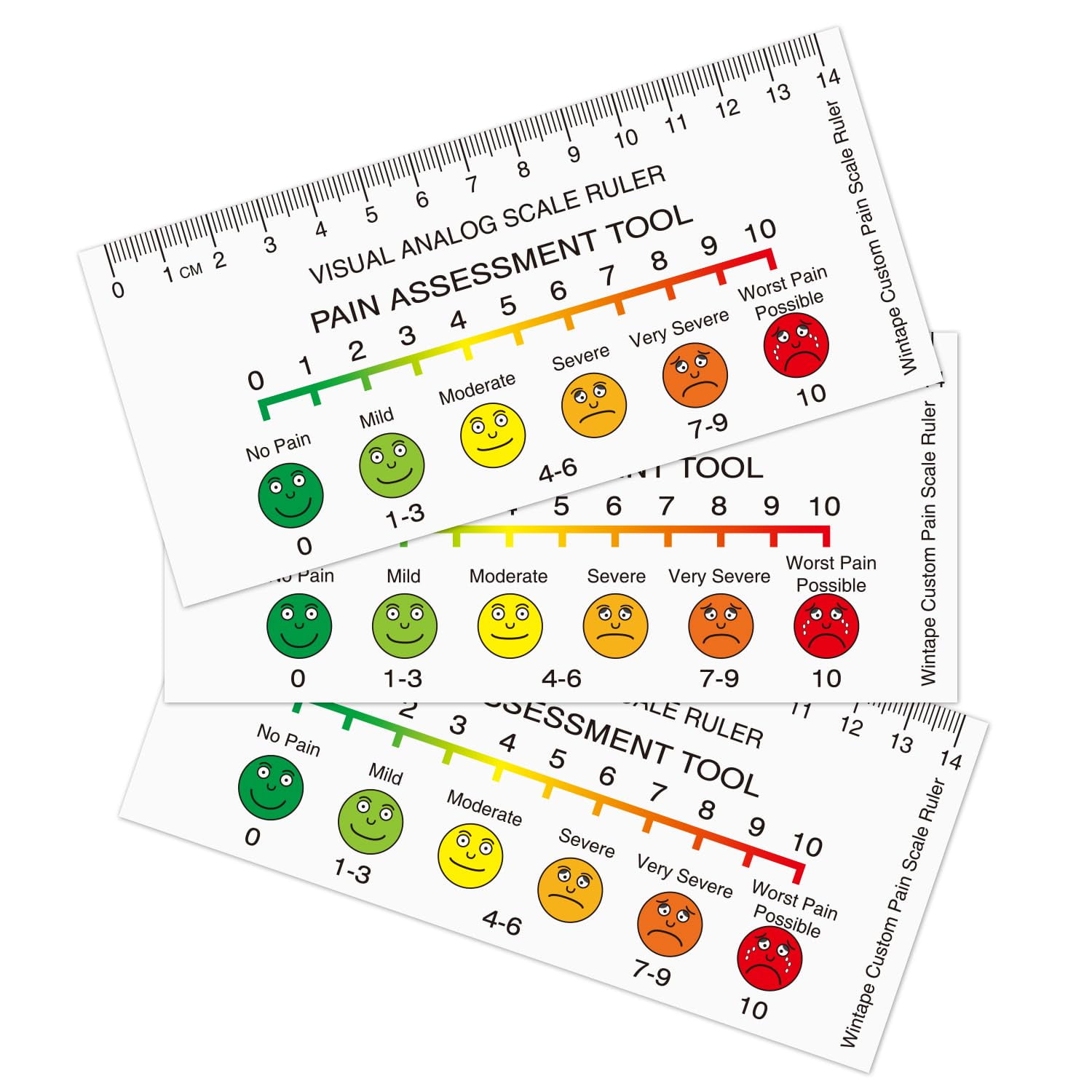 (Pack Of 100) Paper Pain Assessment Tool, Visual Analog Scale Ruler ...
