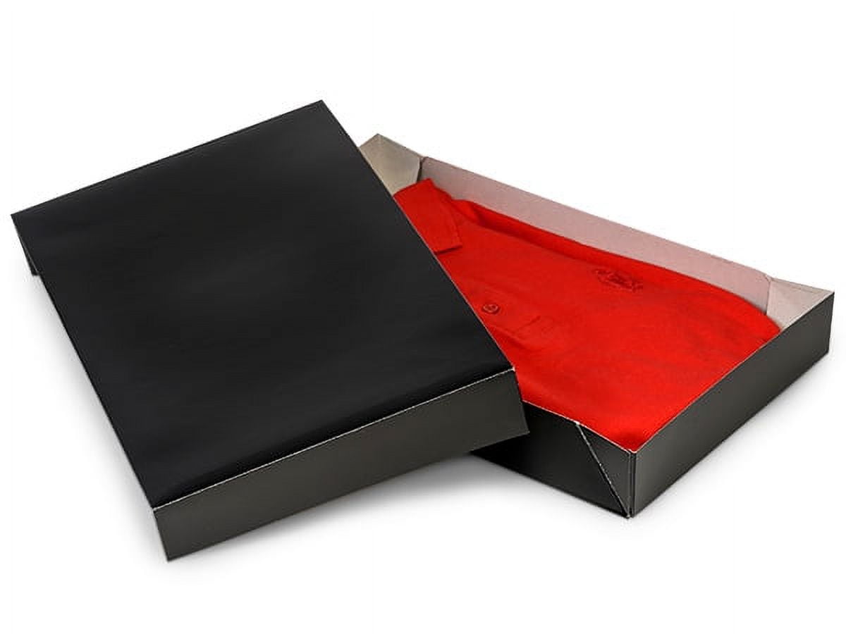 Pack Of 100, Solid Black Gloss Tint Apparel Boxes 15 X 9.5 X 2" 100% ...