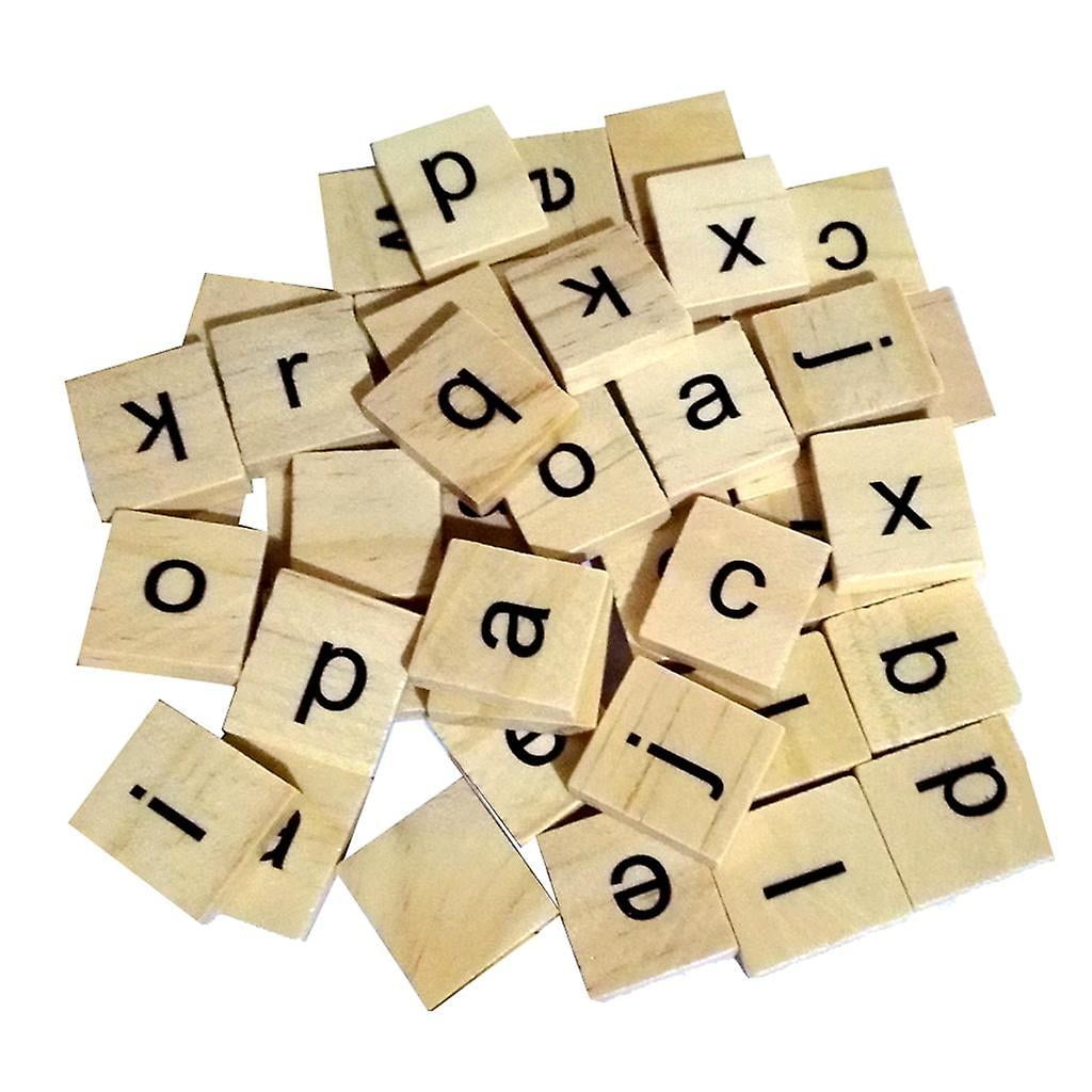 Pack Of 100 Tiles Wood Letters Scrapbook Craft Educational Squares ...