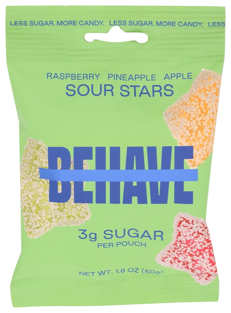 (Pack Of 12) BEHAVE FOODS INC Sour Stars Pineapple Raspberry Apple 1.8 ...