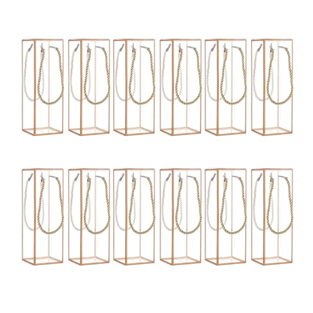Pack Of 12 Clear Rectangle Gift Boxes With Golden Border For Elegant ...