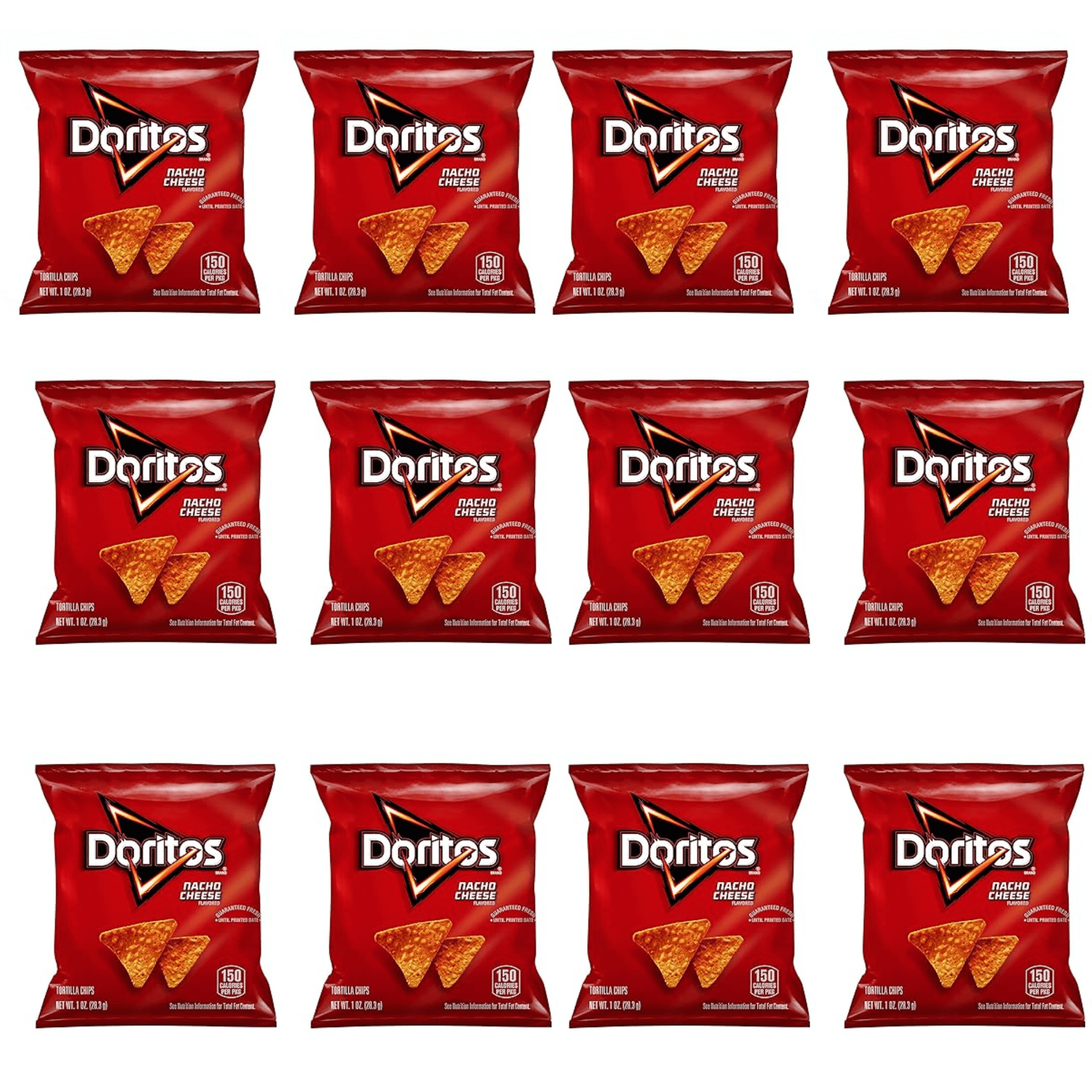 Pack Of 12 Doritos Flavored Tortilla Chips Nacho Cheese Guaranteed ...