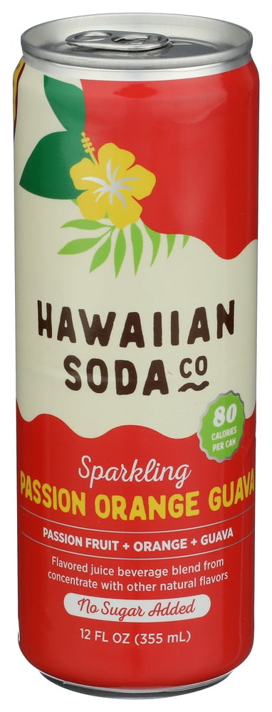 (Pack Of 12) Hawaiian Soda Co Juice Sparkling Passion Orange Guava 12 ...