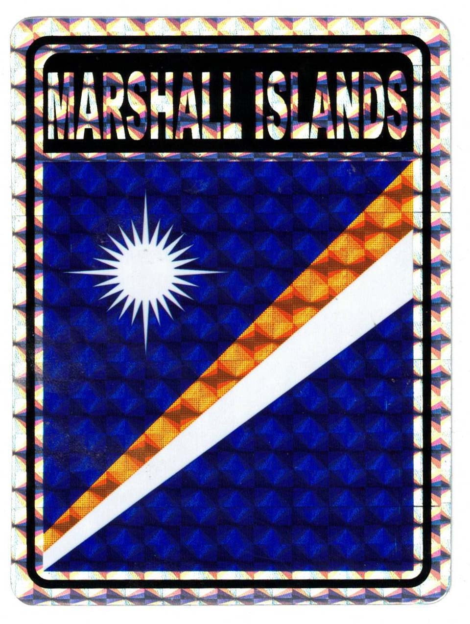 Pack Of 12 Marshall Islands Country Flag Reflective Decal Bumper ...