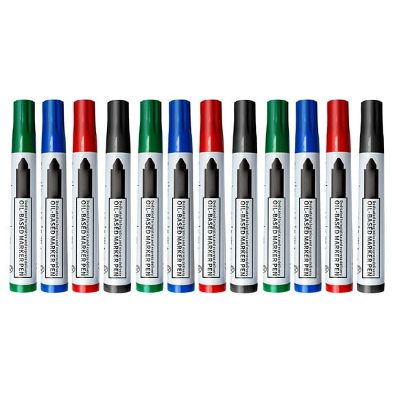 Pack Of 12 Oil Set Permanent Markers Quick Drying Impermeable For ...