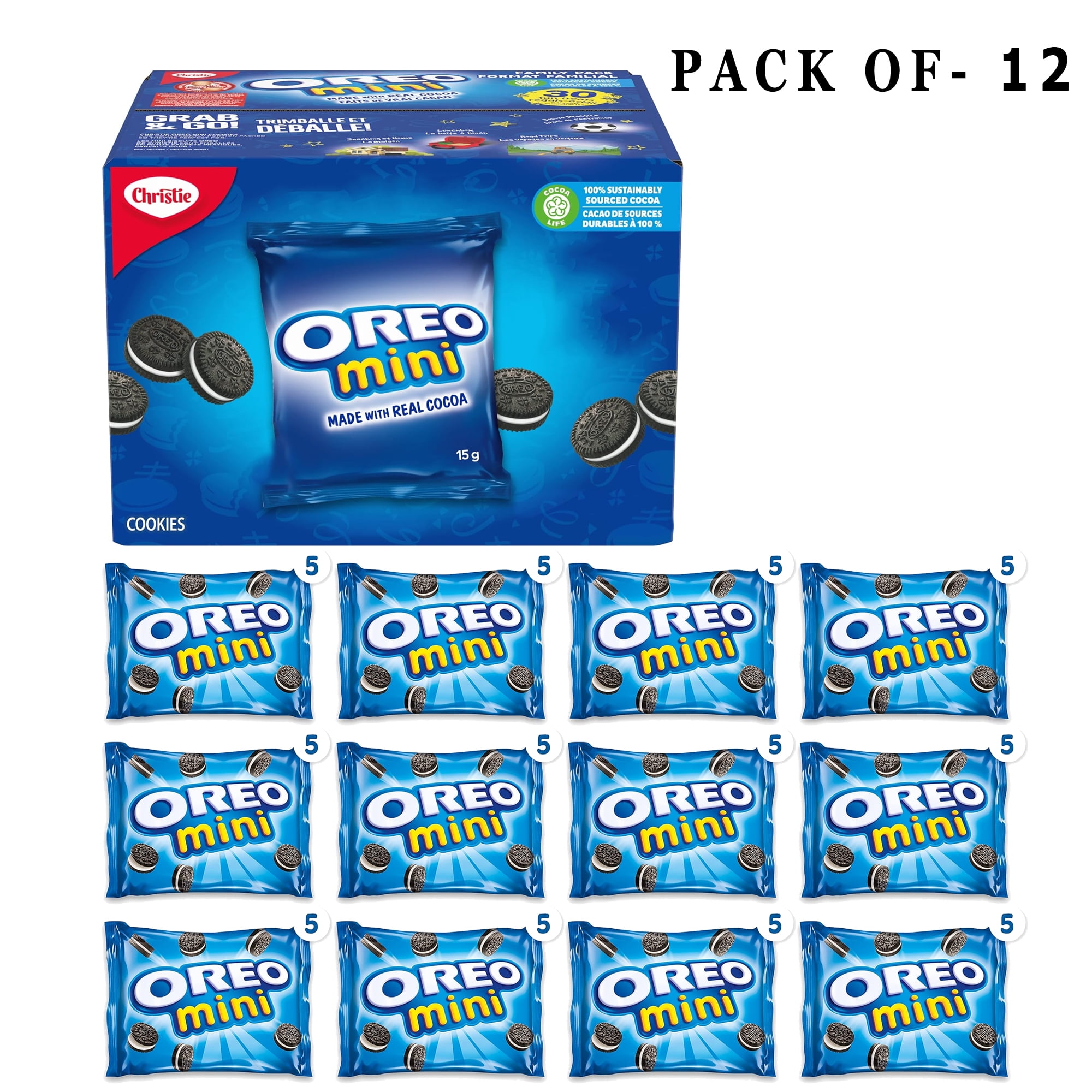 Pack Of 12 Oreo Mini Chocolate Sandwich Cookies | 1.0 Oz Per Pack ...