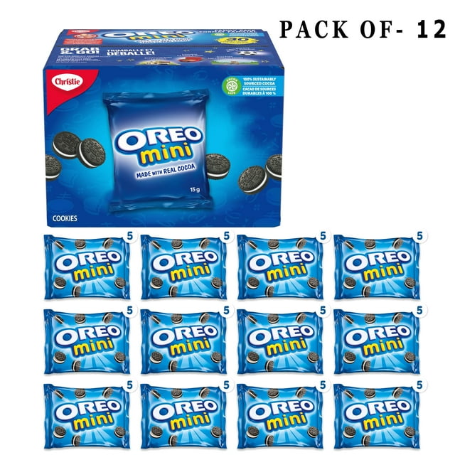 Pack Of 12 Oreo Mini Chocolate Sandwich Cookies | 1.0 Oz Per Pack | GOLDENROW - Walmart.com