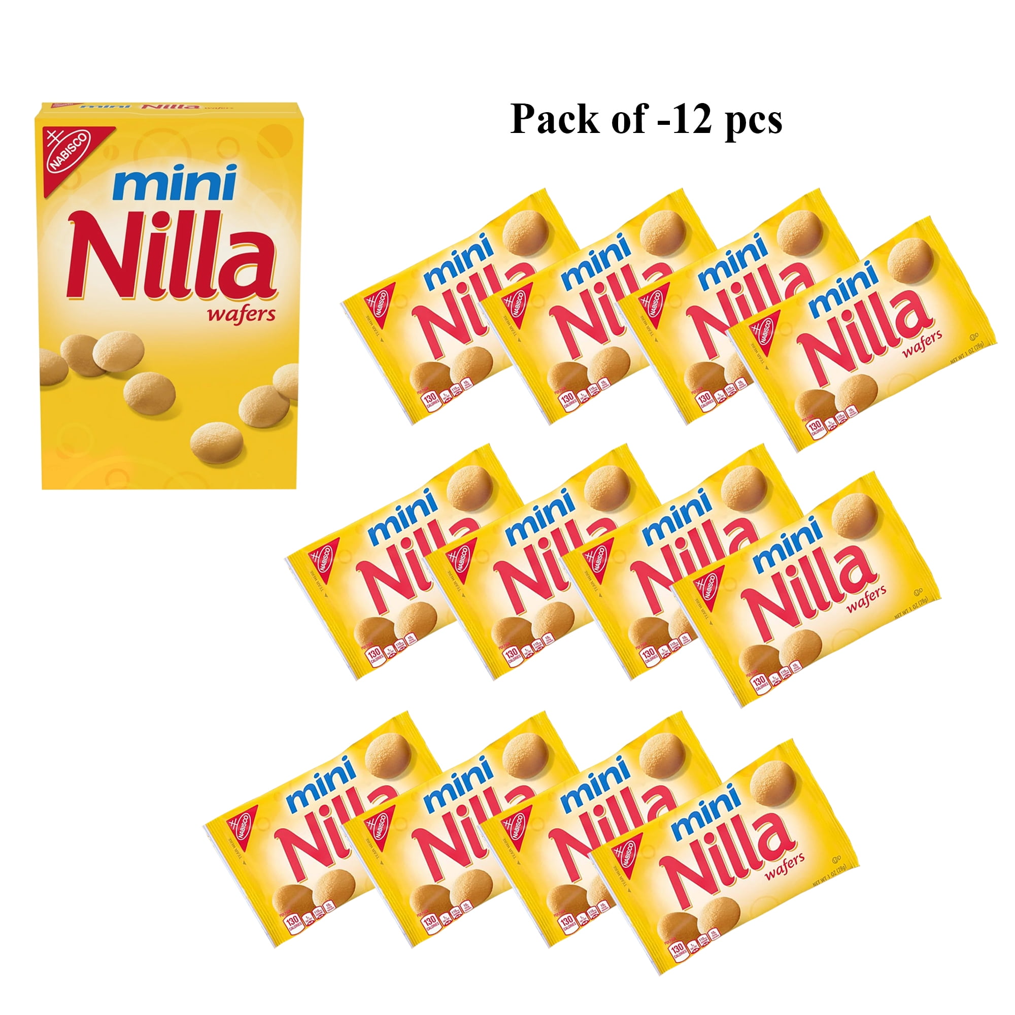 Pack Of 12 Pcs Mini Nilla Vanilla Wafers Cookies Snack | 1 Oz per pack ...
