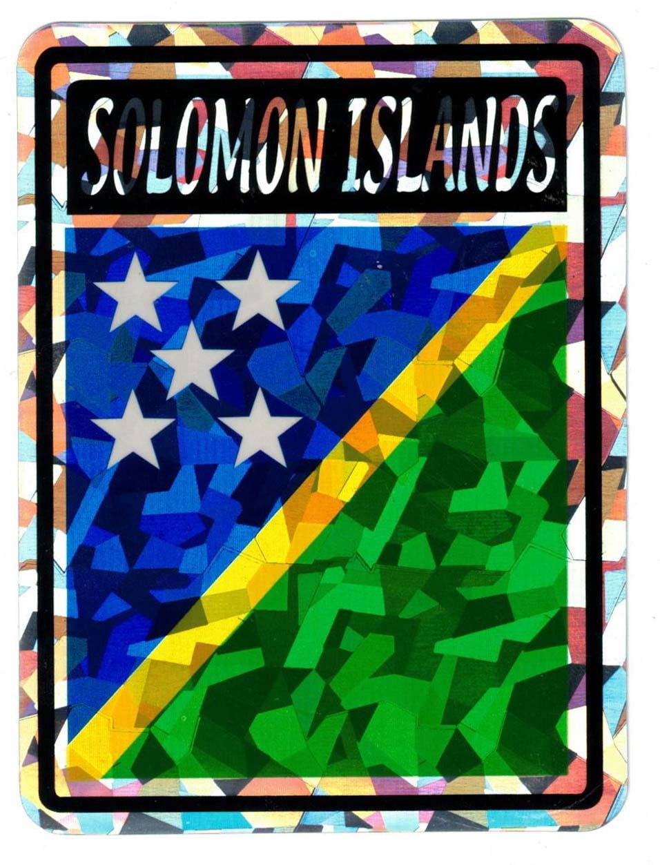 Pack Of 12 Solomon Islands Country Flag Reflective Decal Bumper Sticker ...