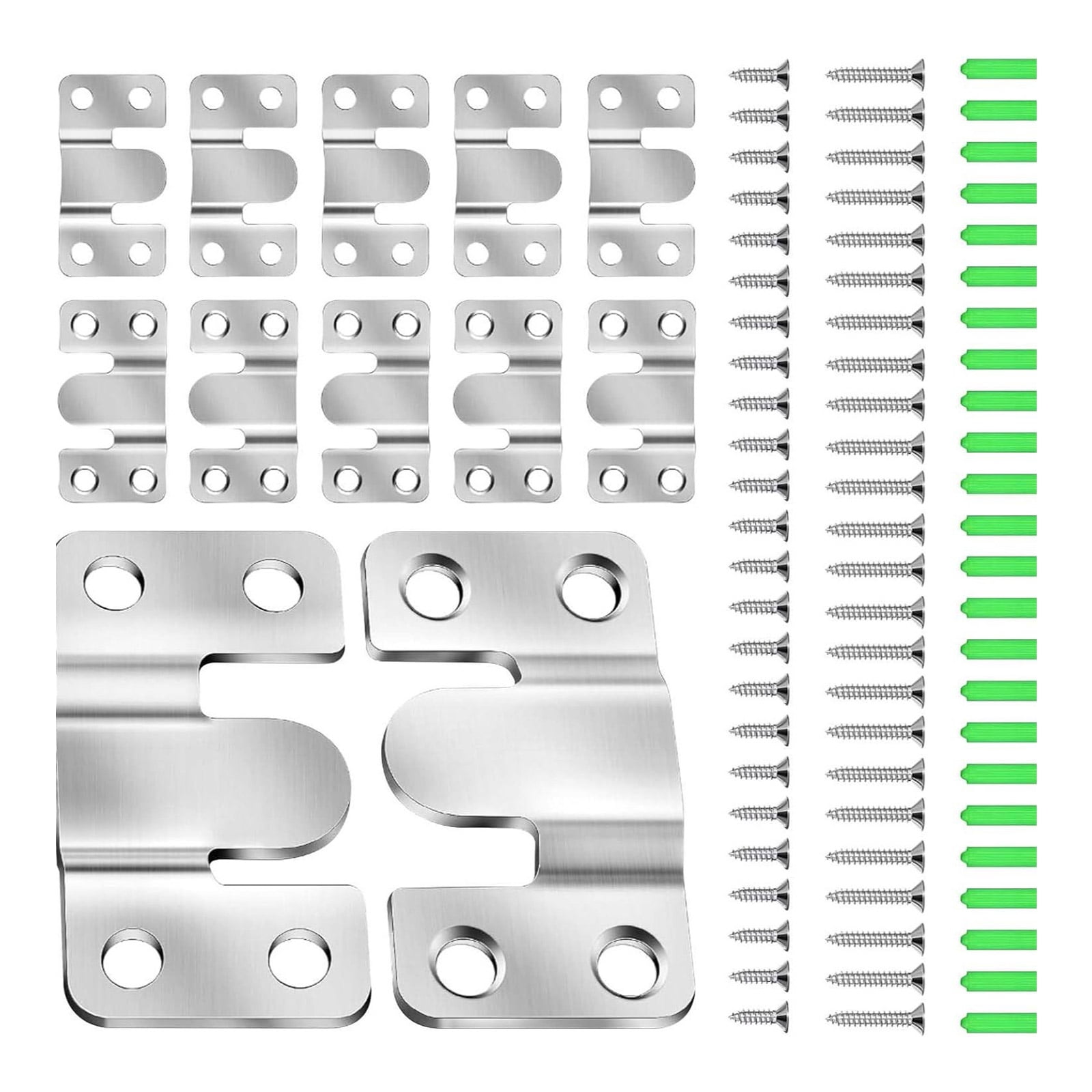 Pack Of 12 Stainless Steel Picture Frame Hooks With Mounting Screws And ...