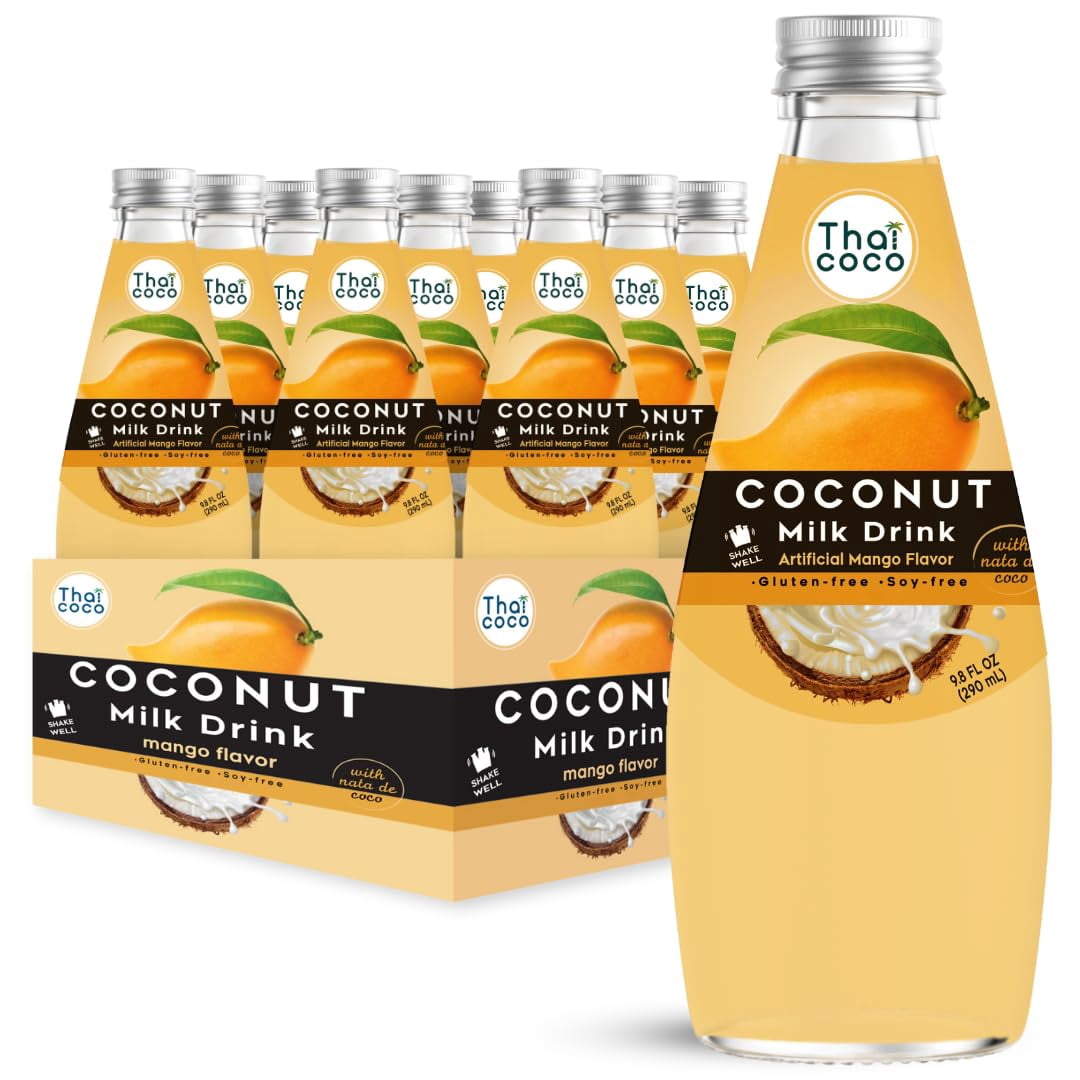 (Pack Of 12) Thai Coco Beverage Coconut Non-Dairy Creamer Mango 9.81 Fo ...