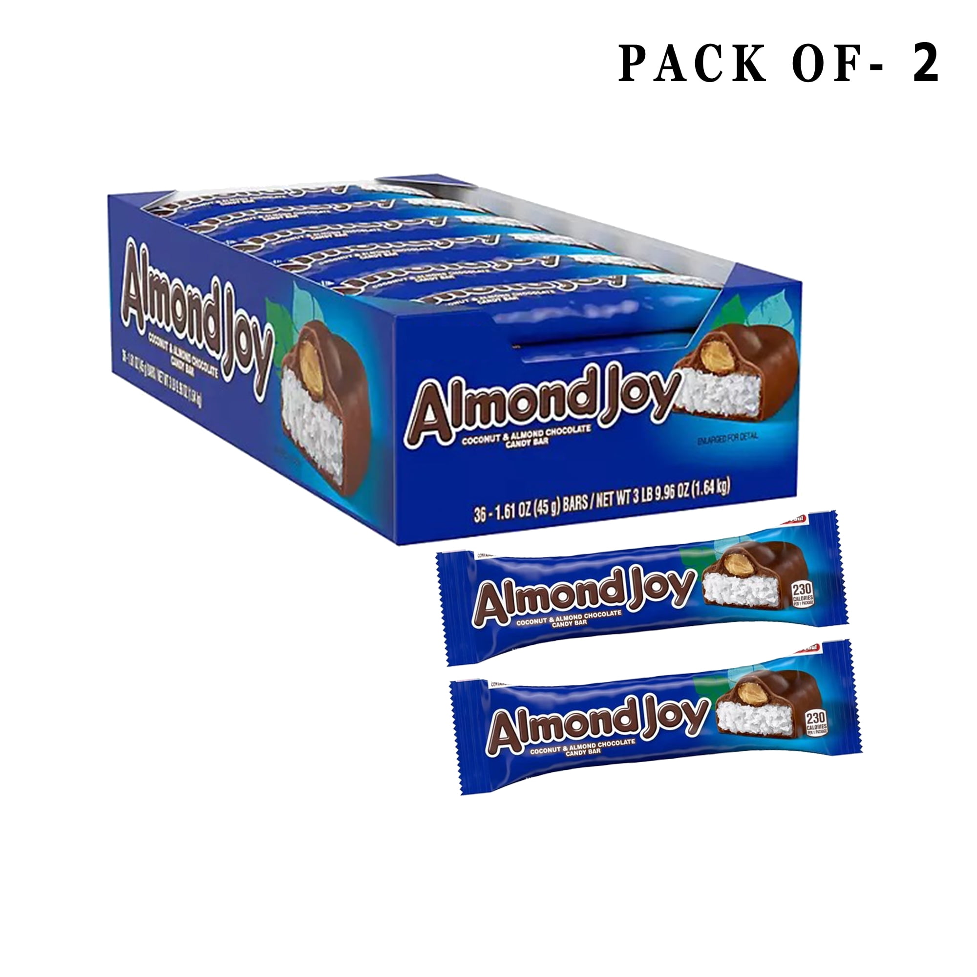 Pack Of 2 ALMOND JOY Coconut and Almond Chocolate Candy Bar | 1.61 Oz ...