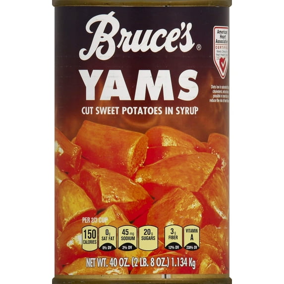 Pack Of 2 Bruce's Yams Cut Sweet Potatoes in Syrup, 40 Oz (Package May ...
