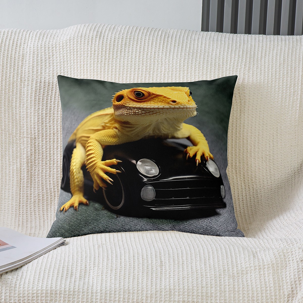 Pack Of 2 Cartoon Lizard Throw Pillow Covers For Adult Teens Sports Car ...