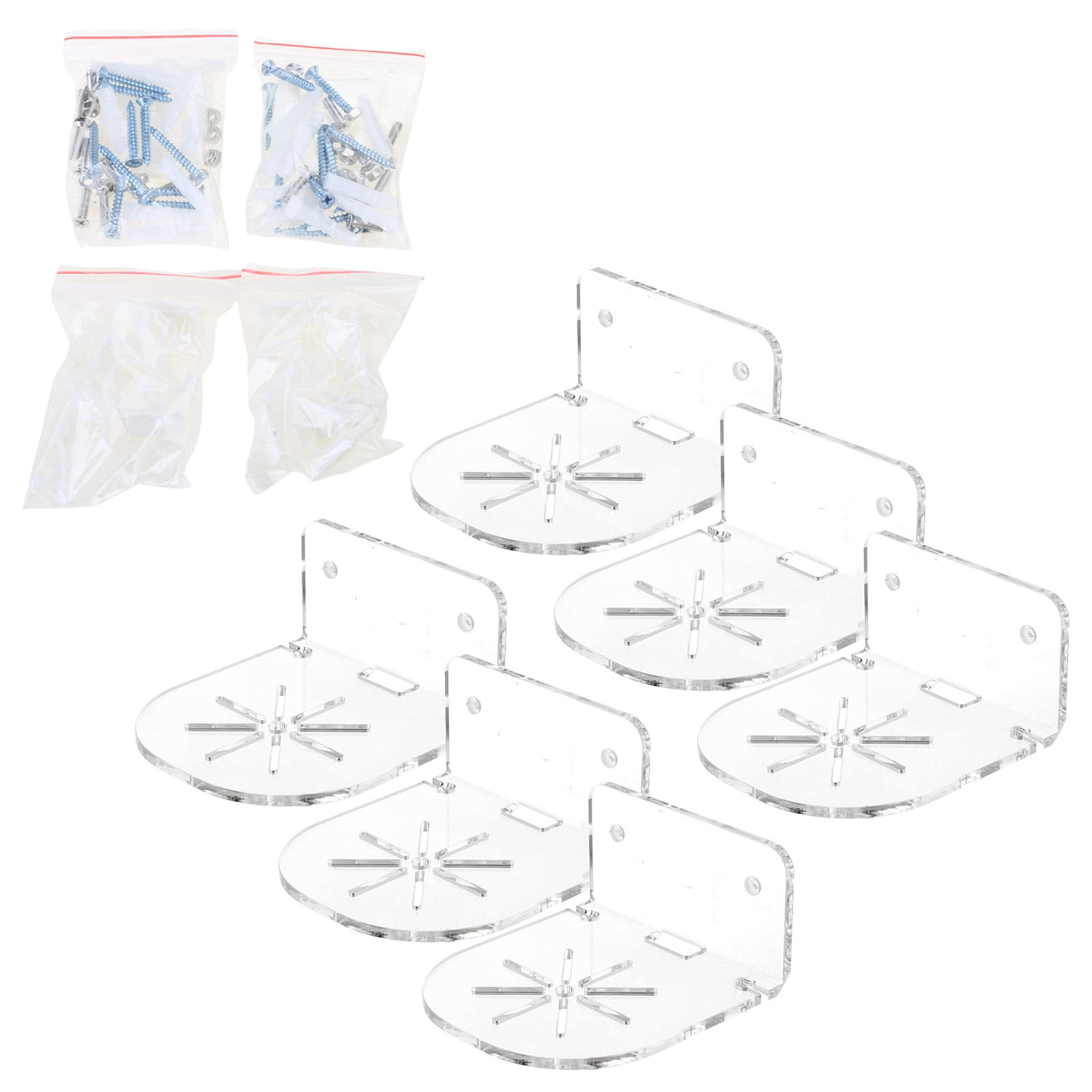 Pack Of 2 Clear Acrylic Floating Shelves for Speakers Security Cameras ...