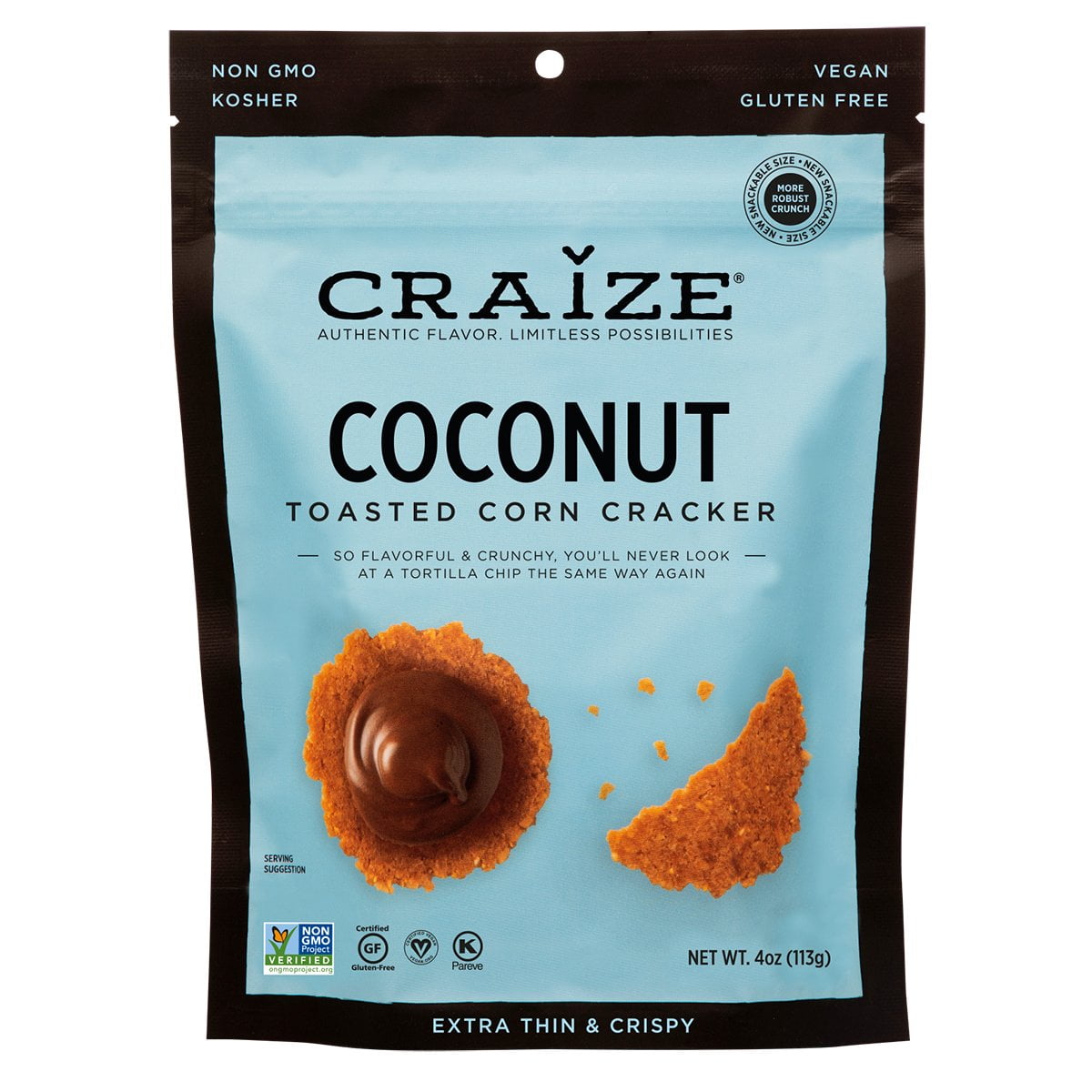 Pack Of 2 Craize Coconut Toasted Corn Crackers - 4 oz (Packaging May ...