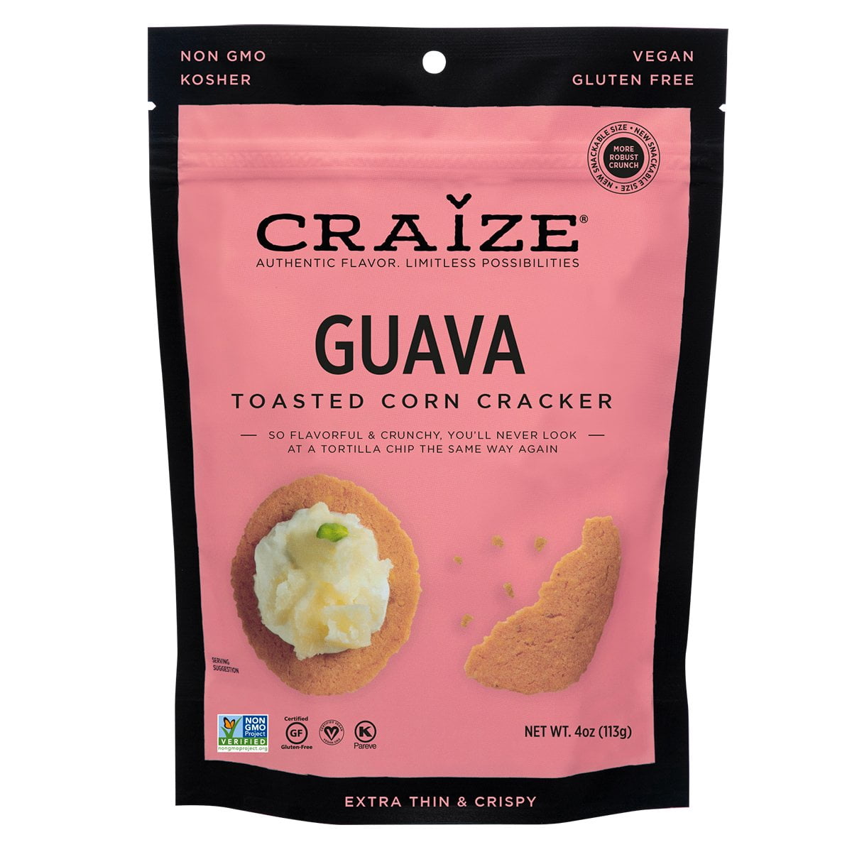 Pack Of 2 Craize Guava Toasted Corn Crackers - 4 oz (Packaging May Vary ...