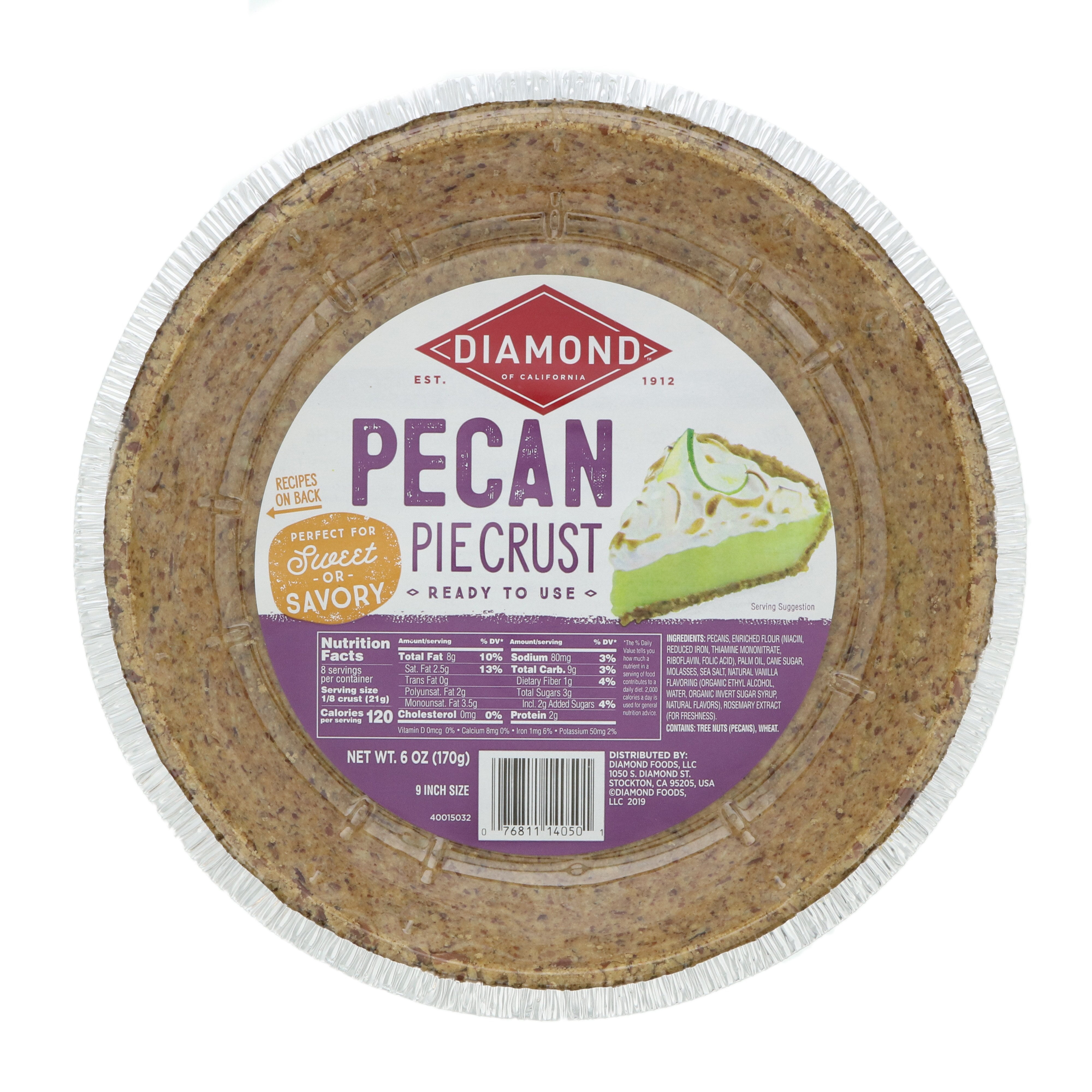 Pack Of 2 Diamond of California Pecan Pie Crust - 6 oz (Packaging May ...