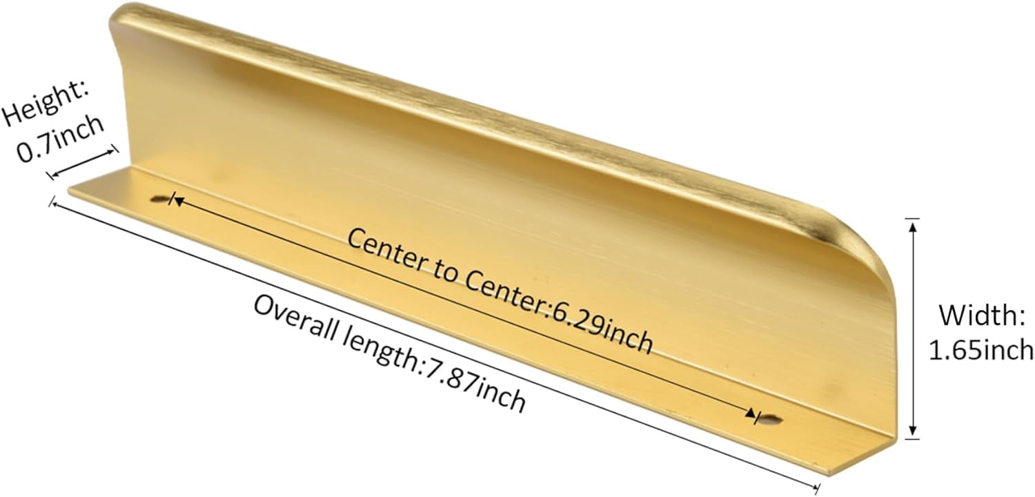 Pack Of 2 Edge Finger Pull For Cabinets Kitchen Concealed Aluminum ...