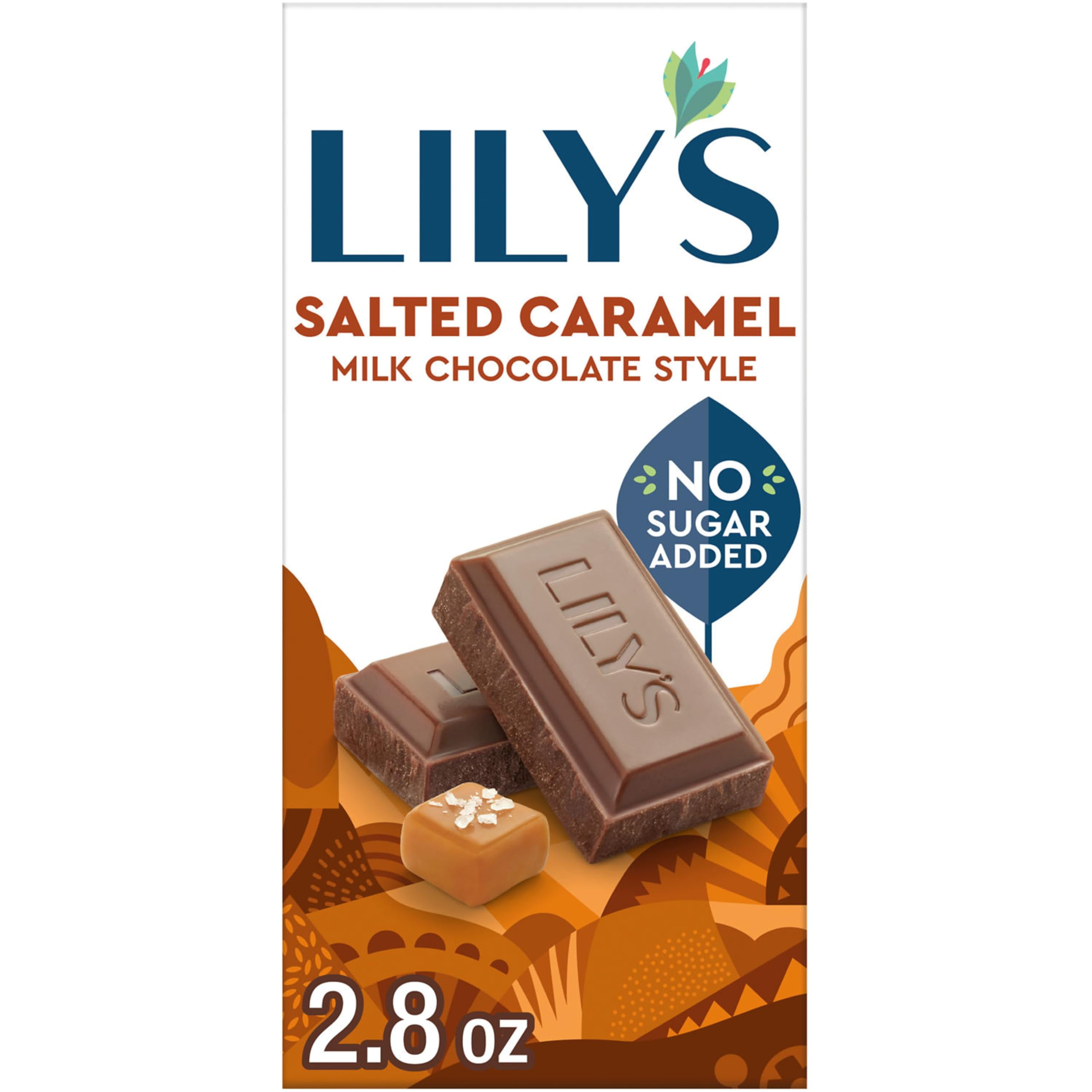 Pack Of 2 LILY'S Salted Caramel Flavored Milk Chocolate Style No Sugar ...