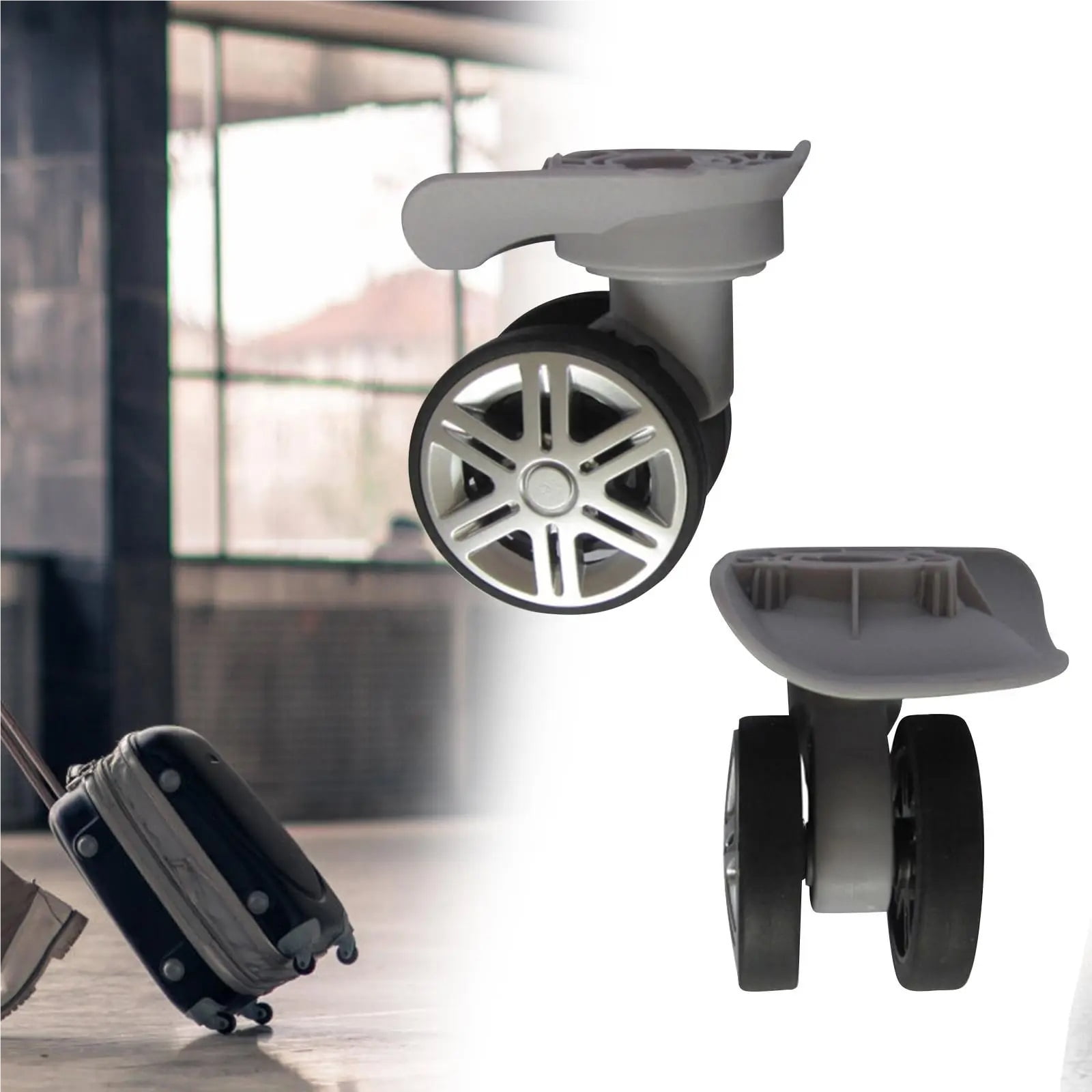 Pack Of 2 Luggage Casters, Suitcase Casters, Double Row Casters ...