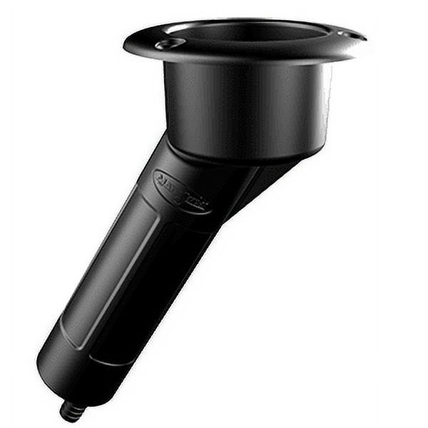 [Pack Of 2] Mate Series Plastic 30° Rod & Cup Holder - Drain - Round Top - Black - Walmart.com