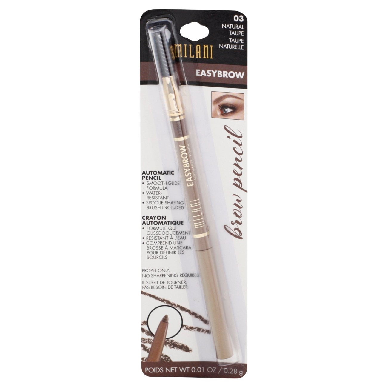 Pack Of 2 Milani Easy Brow Automatic Pencil Natural Taupe - .01 oz ...