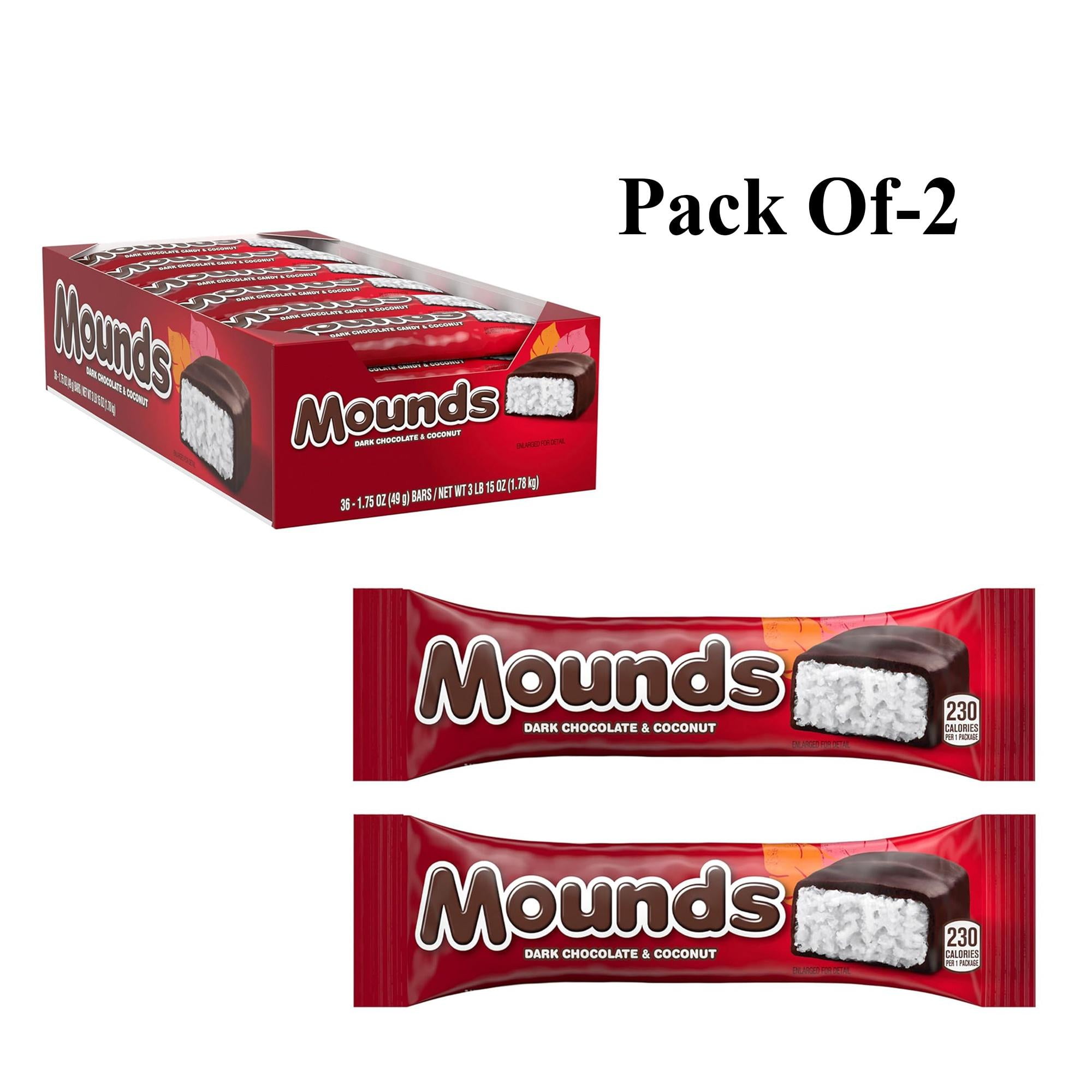 Pack Of 2 Mounds Dark Chocolate & Coconut Candy Gluten Free Bar | 1.75 ...