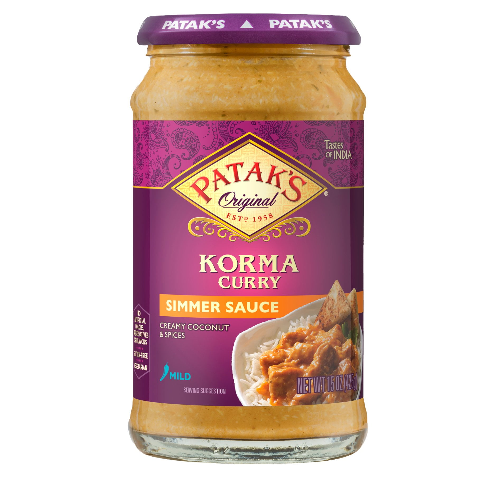 Pack Of 2 Patak's Korma Curry Simmer Sauce - Mild - 15 oz (Packaging ...