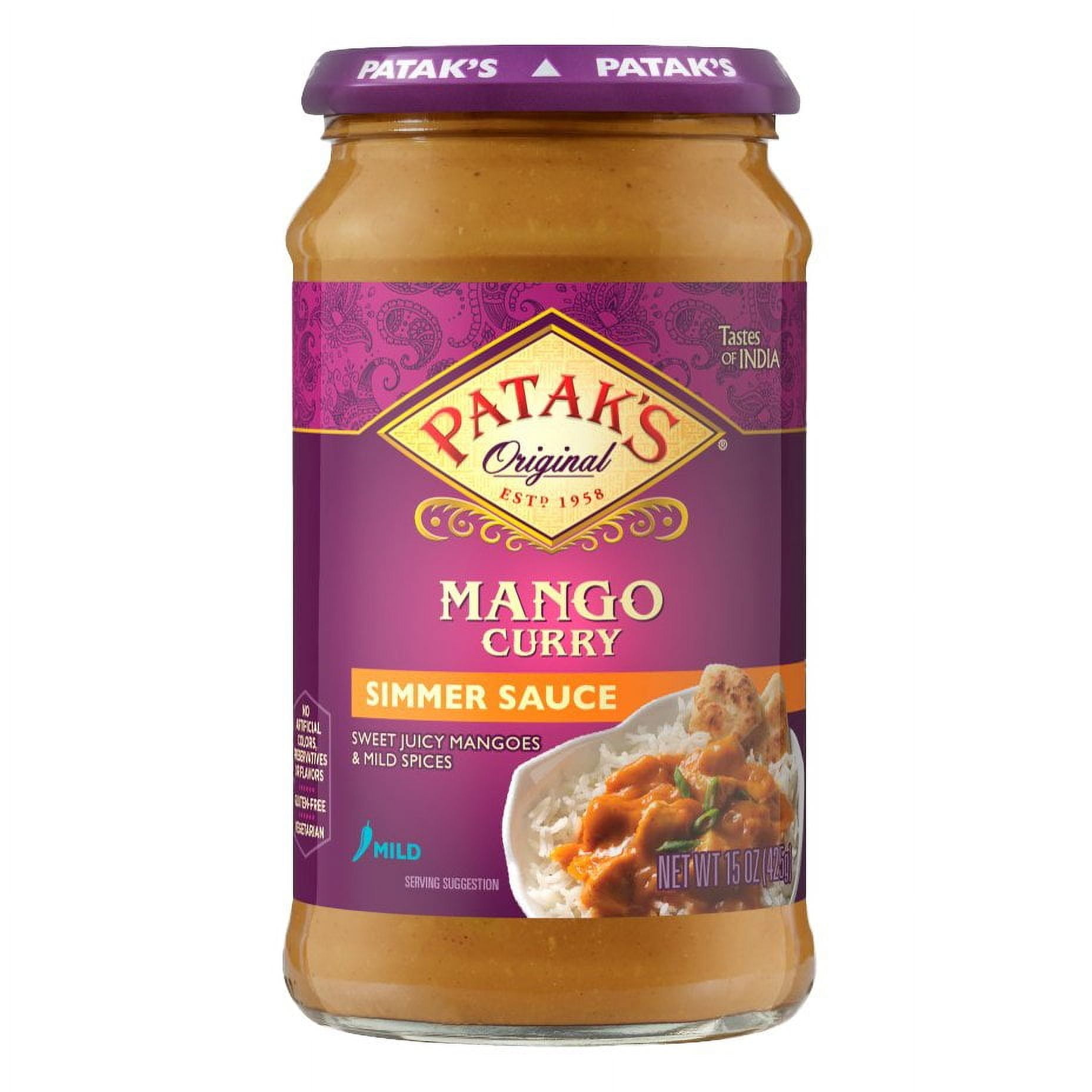Pack Of 2 Patak's Mango Curry Simmer Sauce - Mild - 15 oz (Packaging ...