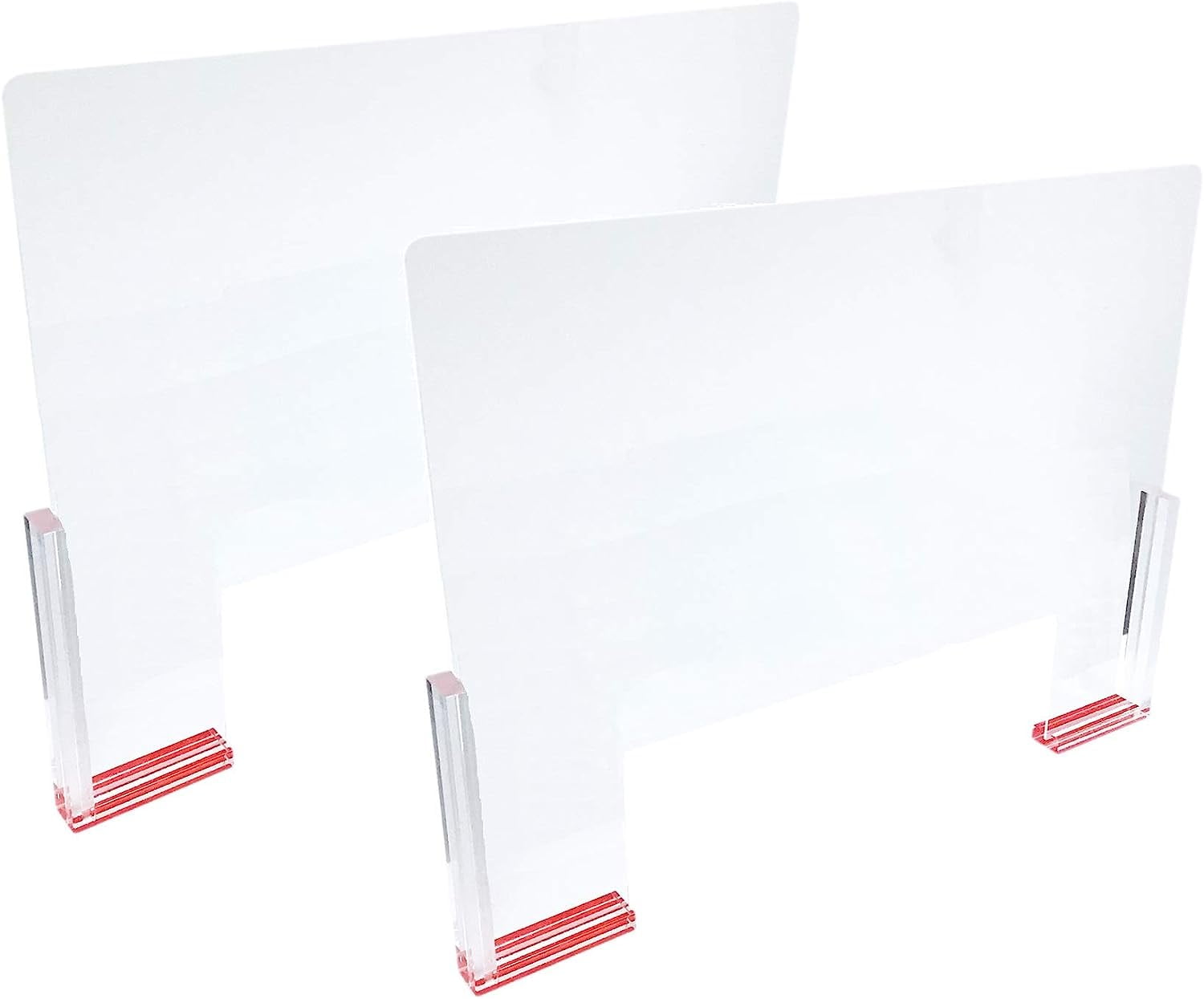 Pack Of 2 Plexiglass Shield Sneeze Guard Finished Corner Edge Design ...