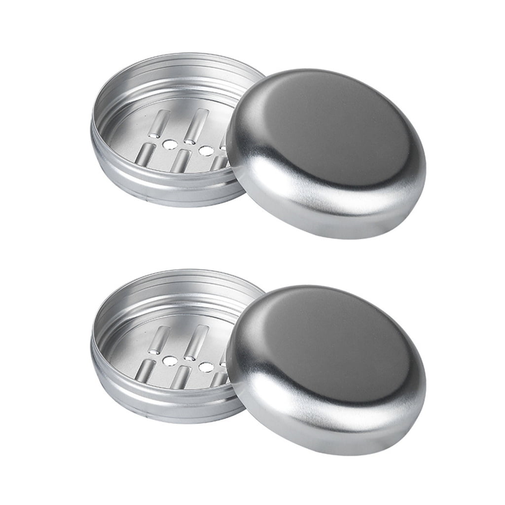 Pack Of 2 Portable Soap Box Aluminum Soap Dish Travel Waterproof Metal ...