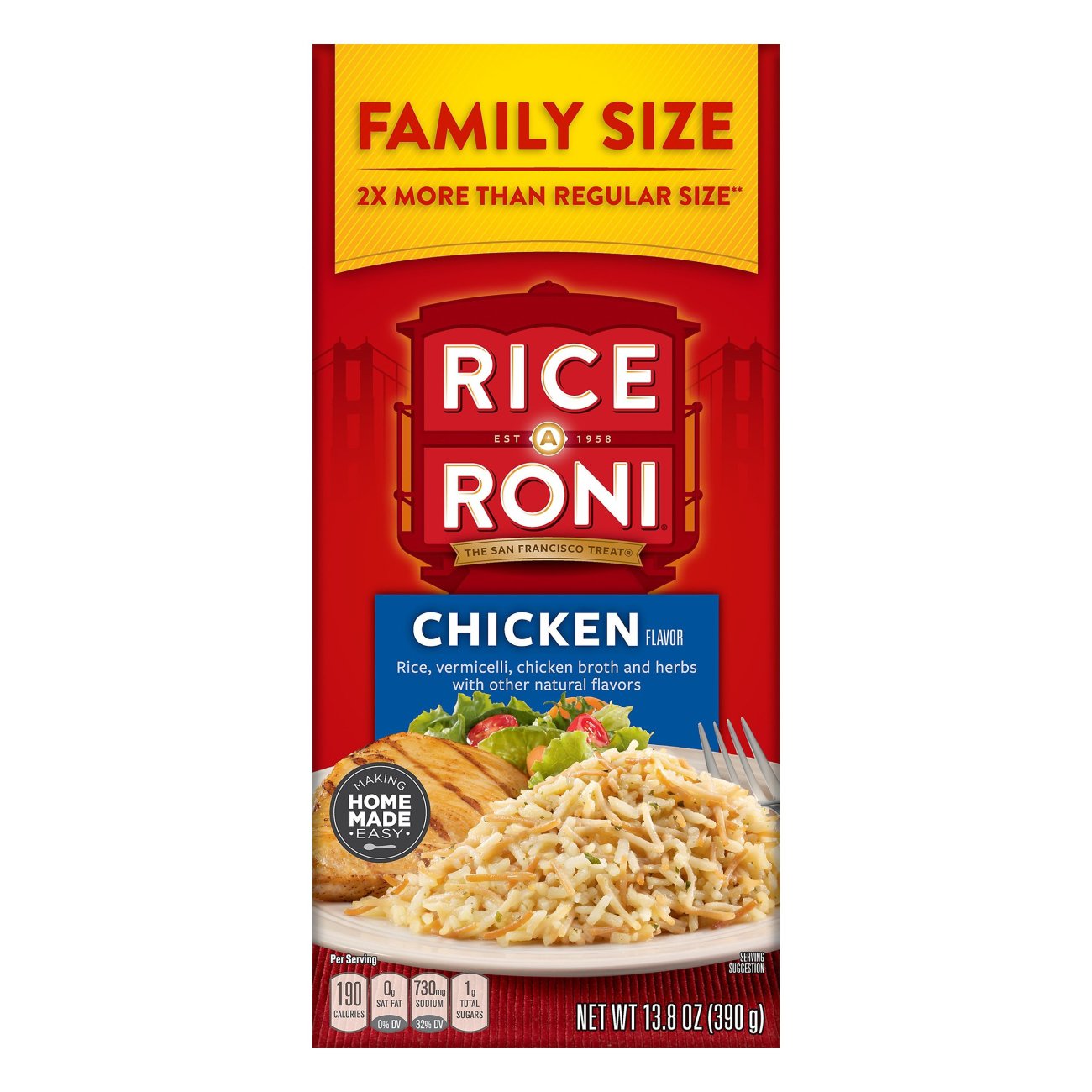 Pack Of 2 Rice A Roni Chicken Flavor Rice Family Size - 13.8 oz ...