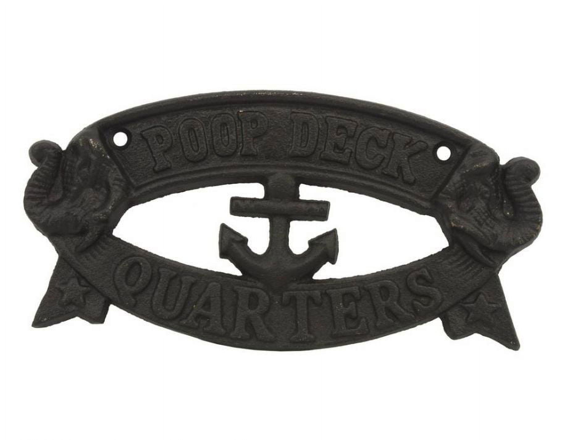 [Pack Of 2] Rustic Black Cast Iron Poop Deck Quarters Sign 8 ...
