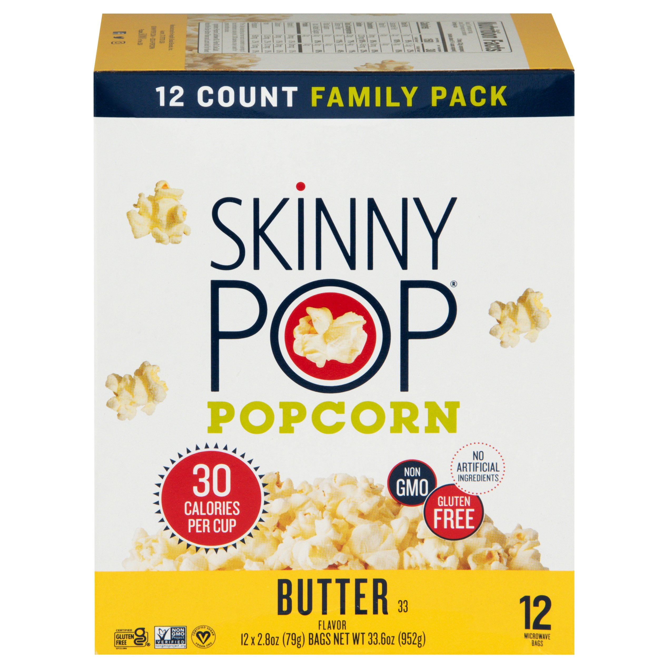 Pack Of 2 SKINNYPOP Microwavable Popcorn Family Pack - Butter - 12 ct ...