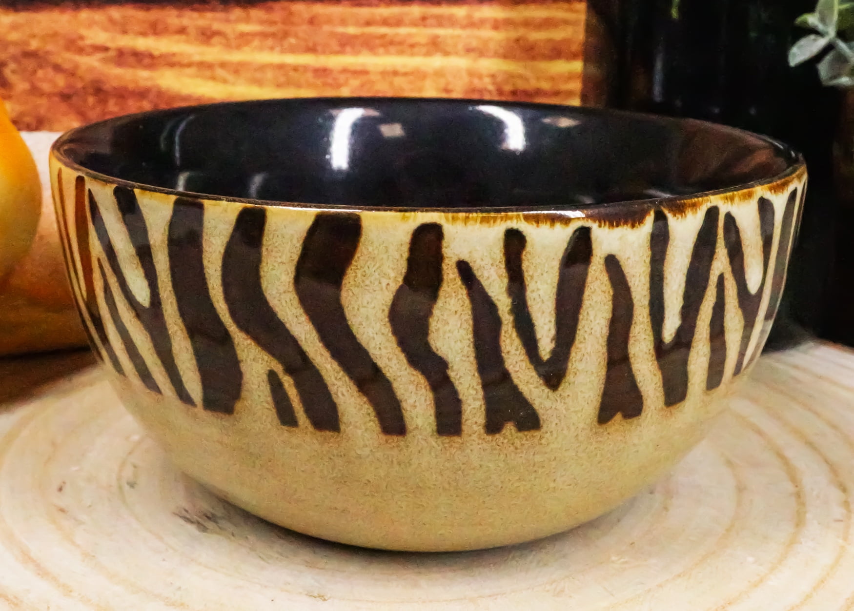 Pack Of 2 Safari Savanna Zebra Horse Print Abstract Soup Cereal Bowls ...