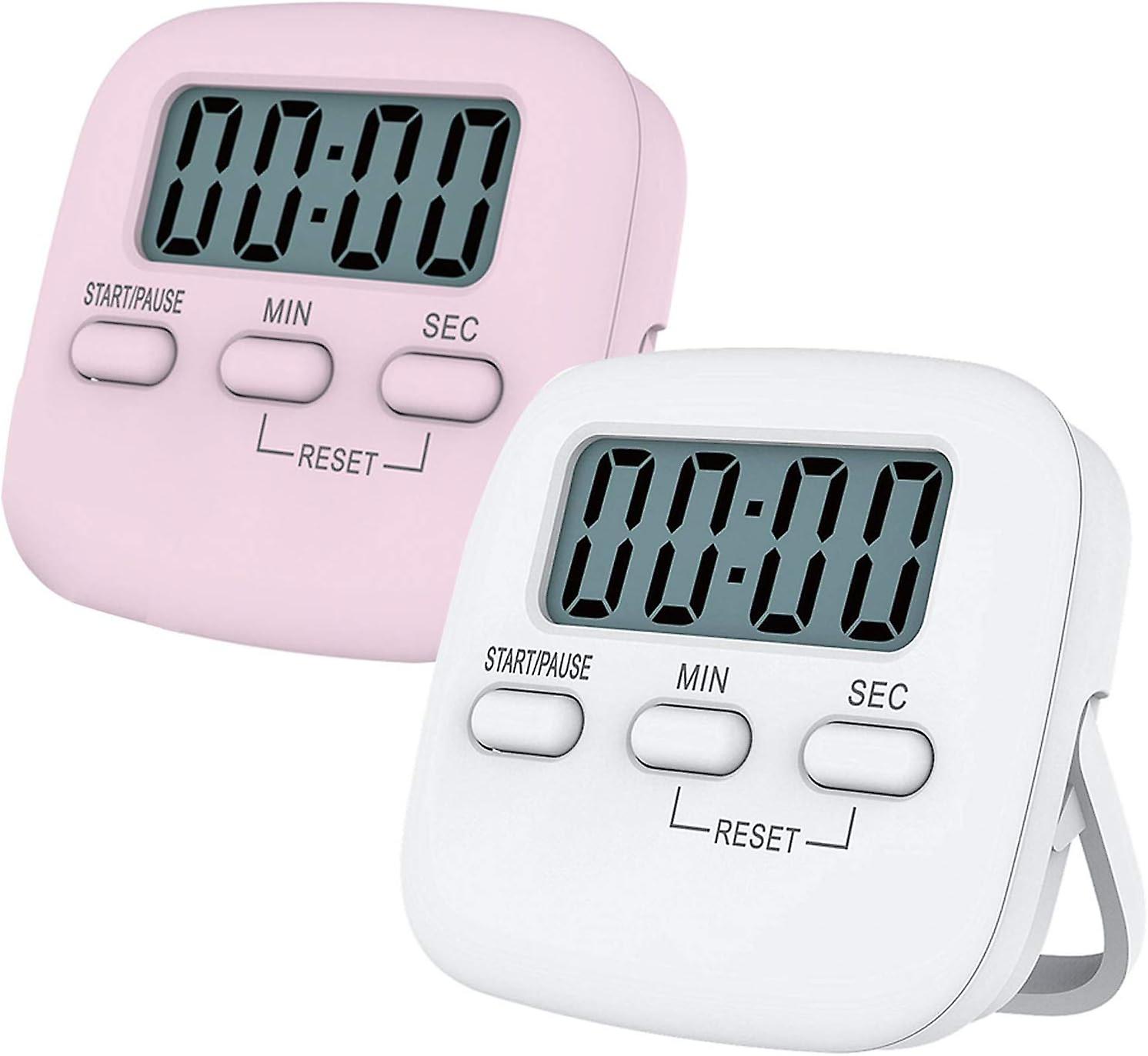 Pack Of 2 Short Time Alarm Clocks, Digital Timer With Lcd Large Display ...