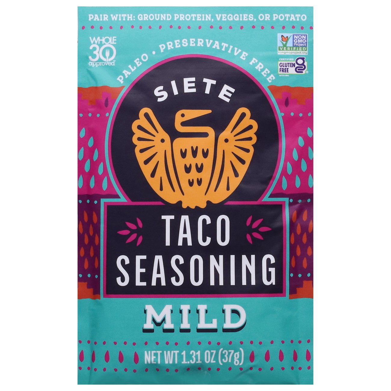 Pack Of 2 Siete Mild Taco Seasoning - 1.3 oz (Packaging May Vary ...