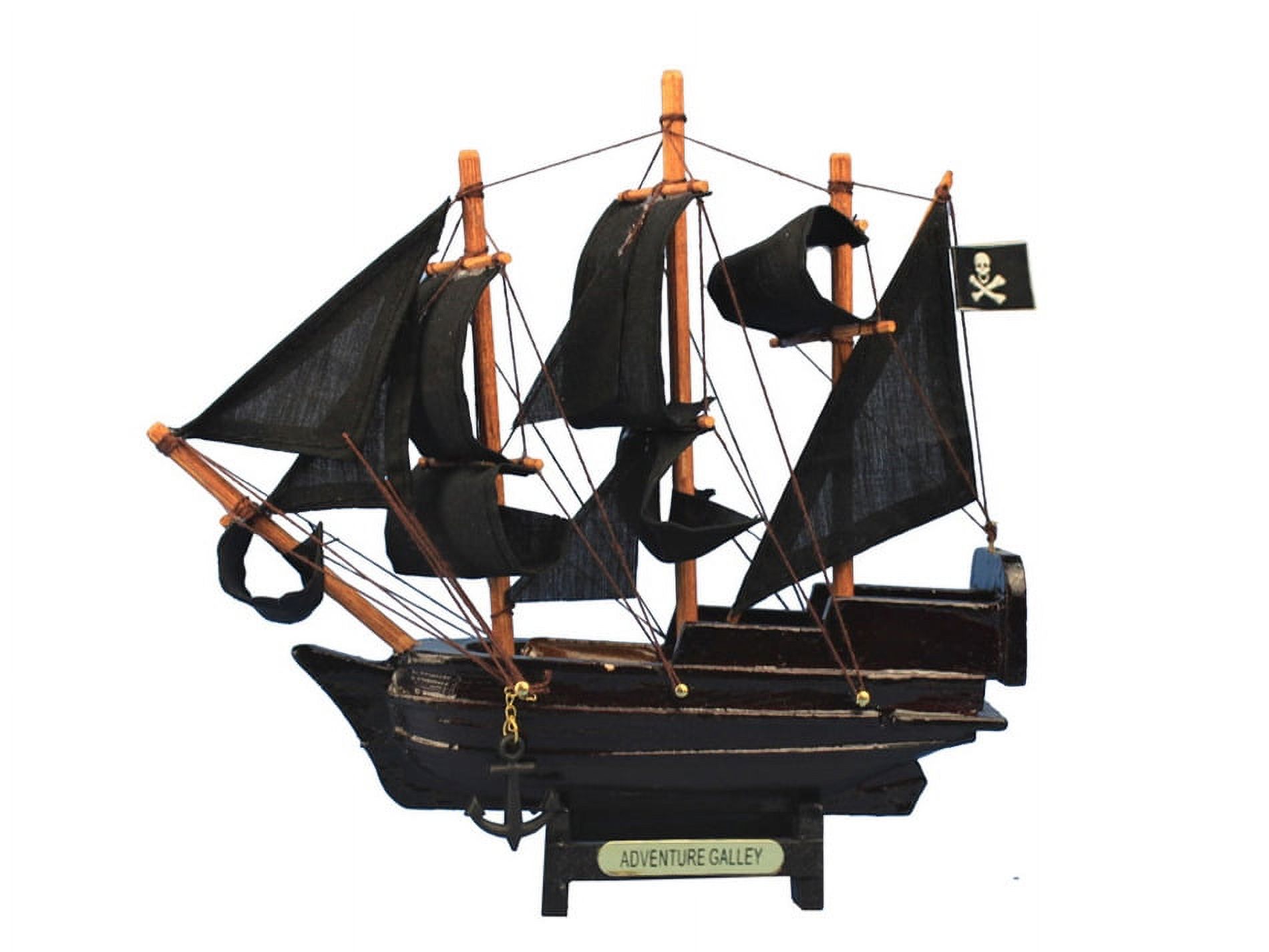 [Pack Of 2] Wooden Captain Kidd's Adventure Galley Model Pirate Ship 7 ...