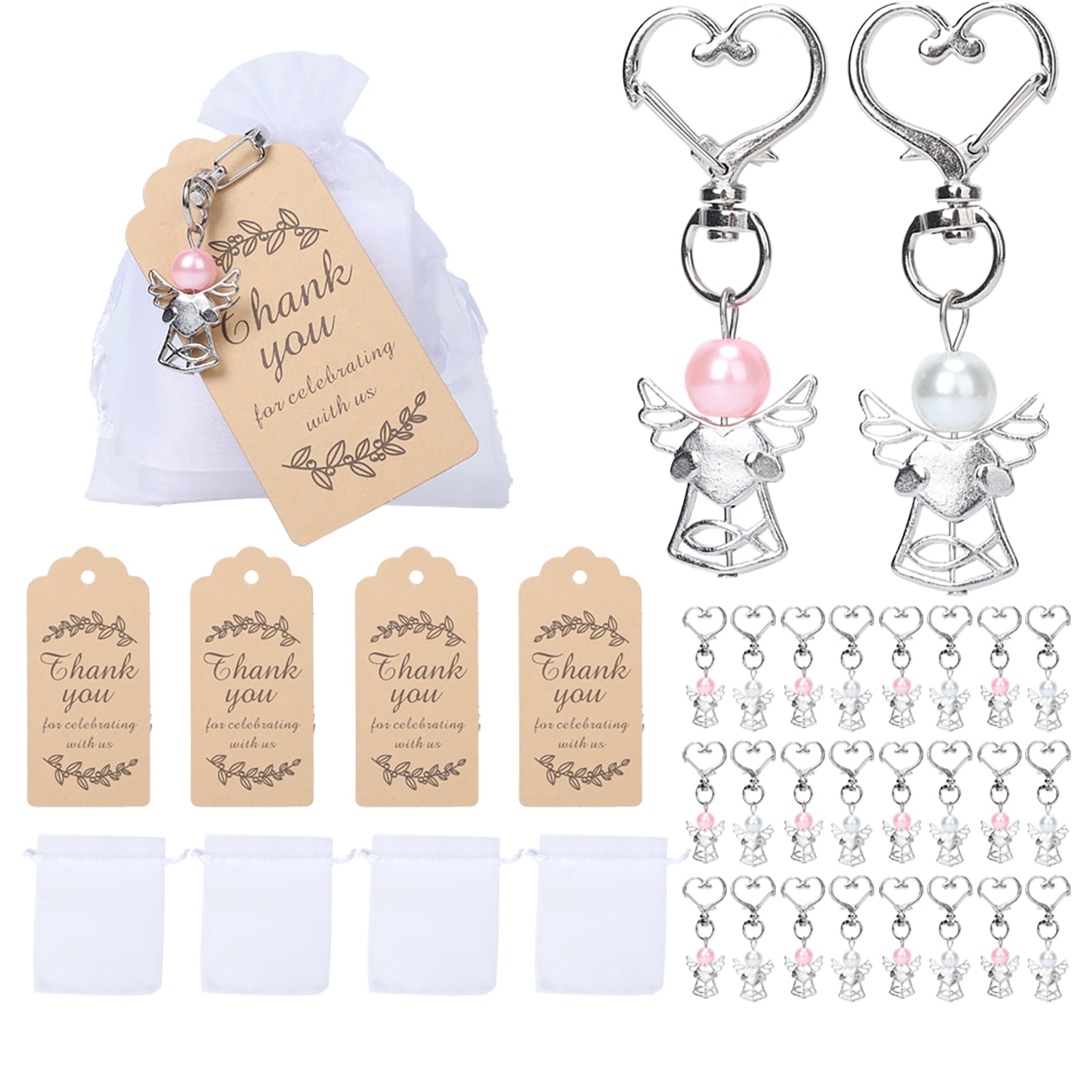 Pack Of 20 Guardian Angel Pendants Party Favors with Organza Bag Kraft ...