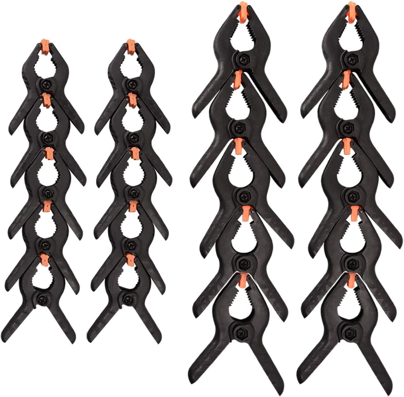 Pack of 20 nylon spring clips, 10 pack of 5.1 clamps, 10 pack of 7.6 ...