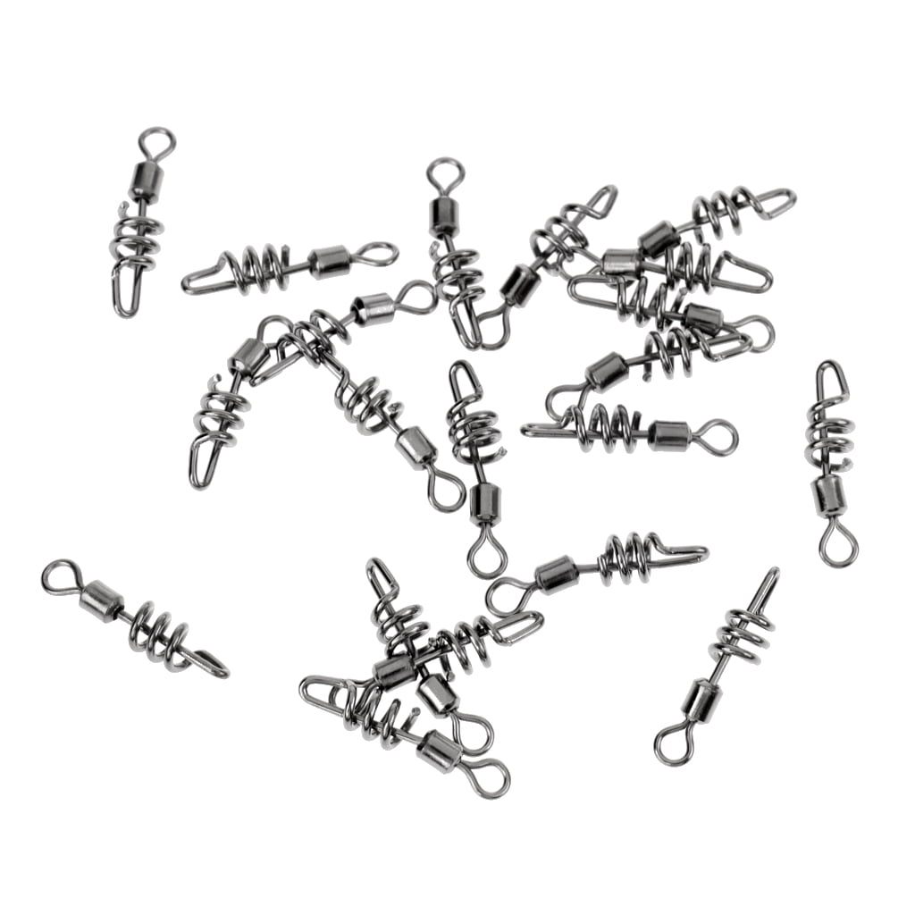 Pack Of 20 Pieces Corkscrew Snap With Rolling Fishing Tackle 2#/4#/6#/8 ...