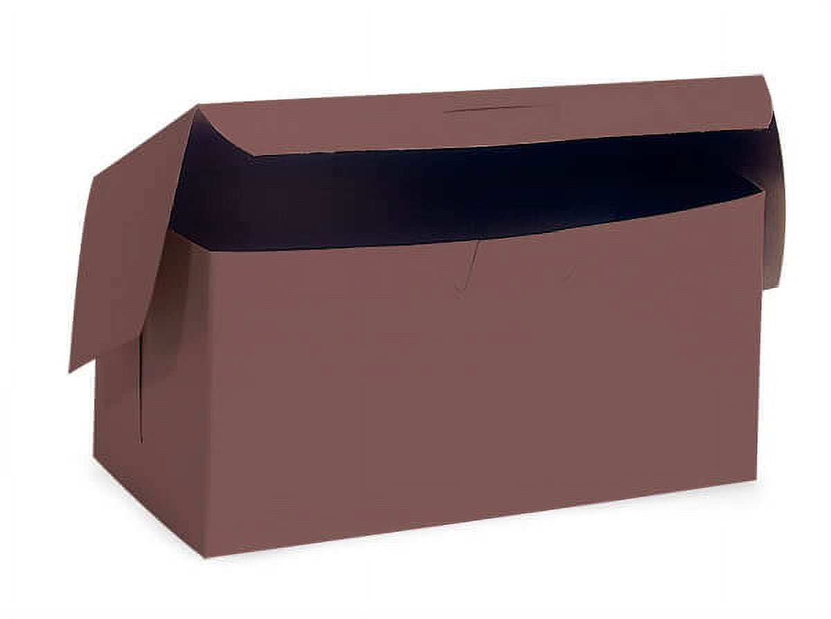 Pack Of 200, 8 X 4 X 4" Solid Chocolate Bakery Boxes 1-Piece Lock ...