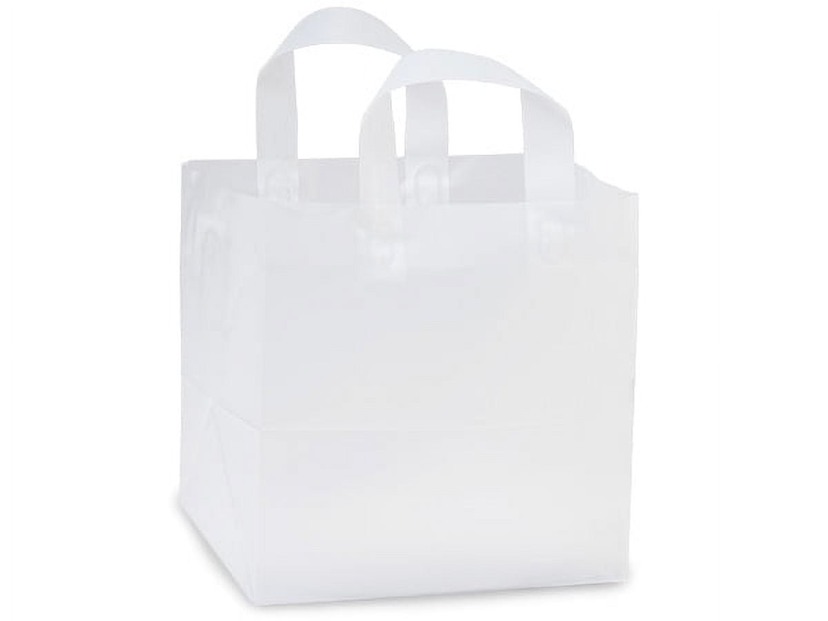 Bulk Pack of 200, Clear Frosted Plastic Bags, Hobo Size 10x8x10", 3 Mil ...