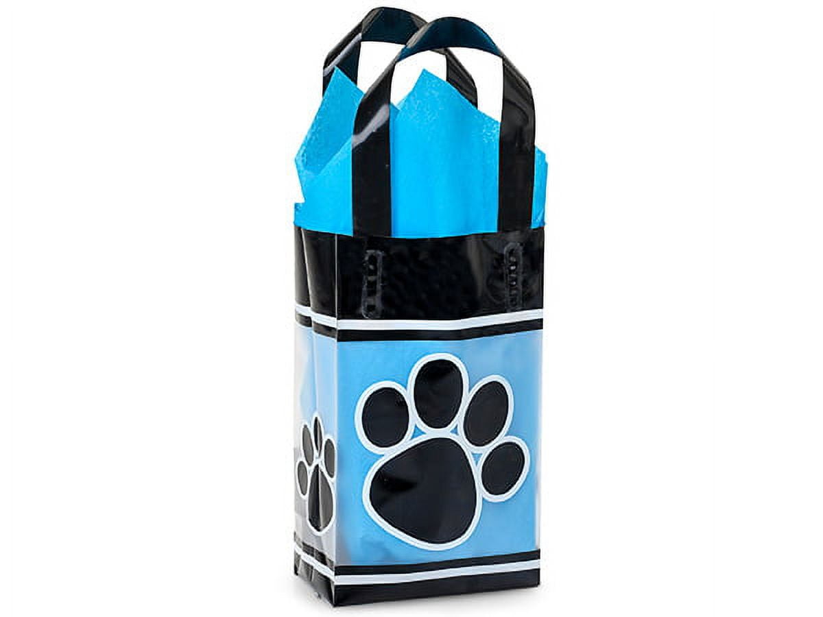 Pack Of 200, Rose Size 5 x 3 x 8" Paw Print Plastic 3 Mil Shopping Bags ...