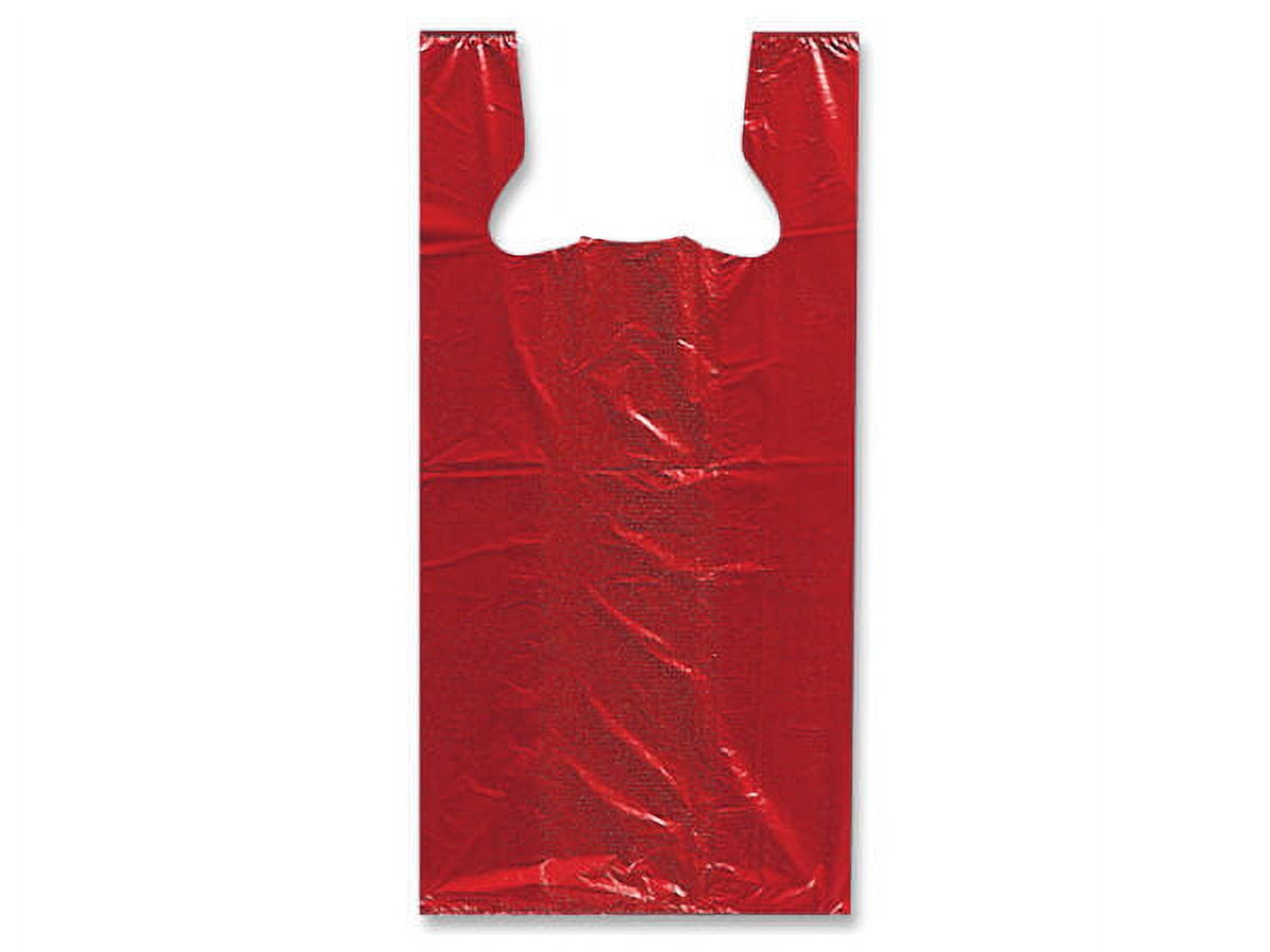 Pack Of 200, Solid Red 50% Recycled T Sacks 20 X 10 X 30" .75 Mil ...