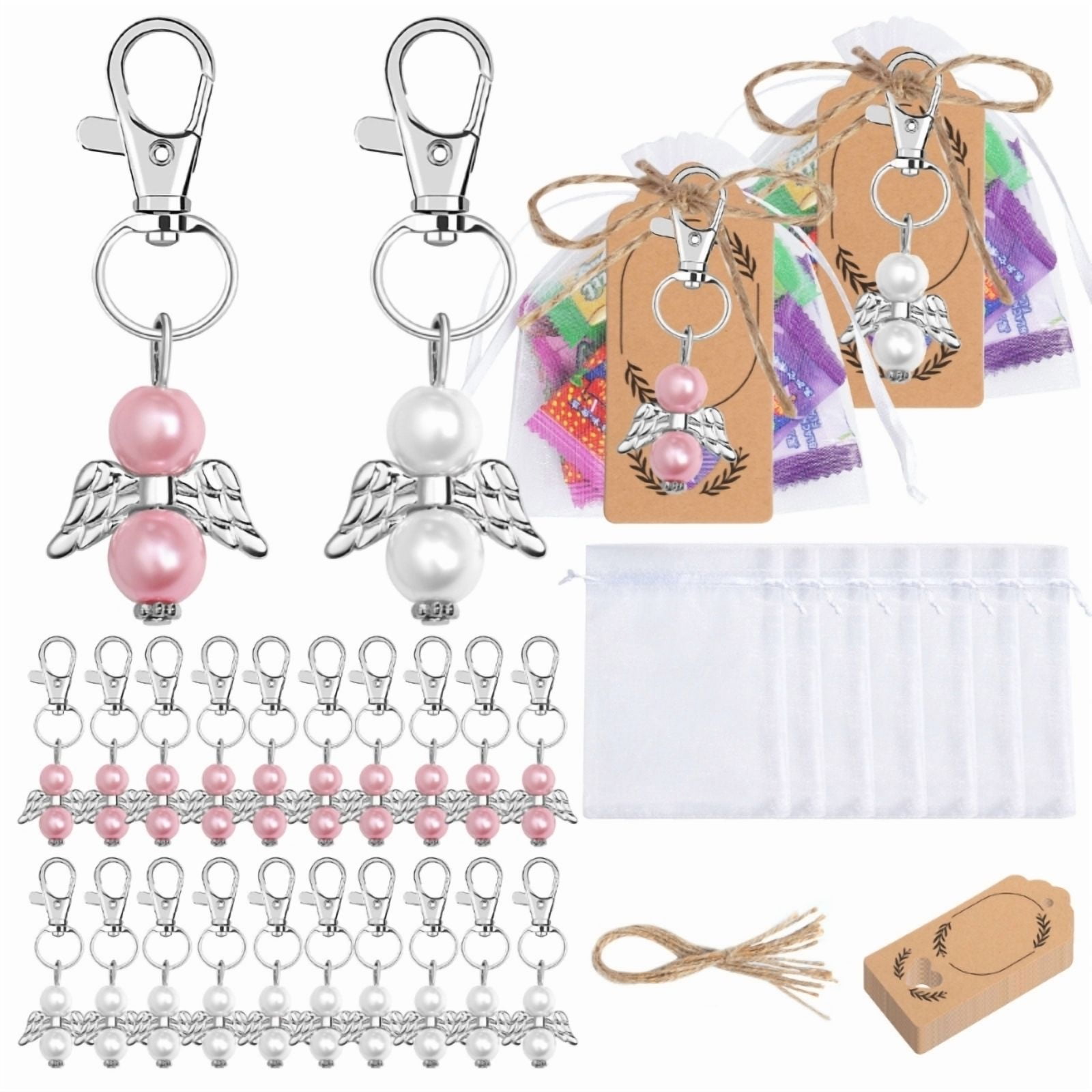 Pack Of 24 Guardian Angel Keychains Accessory For Party Favors And ...